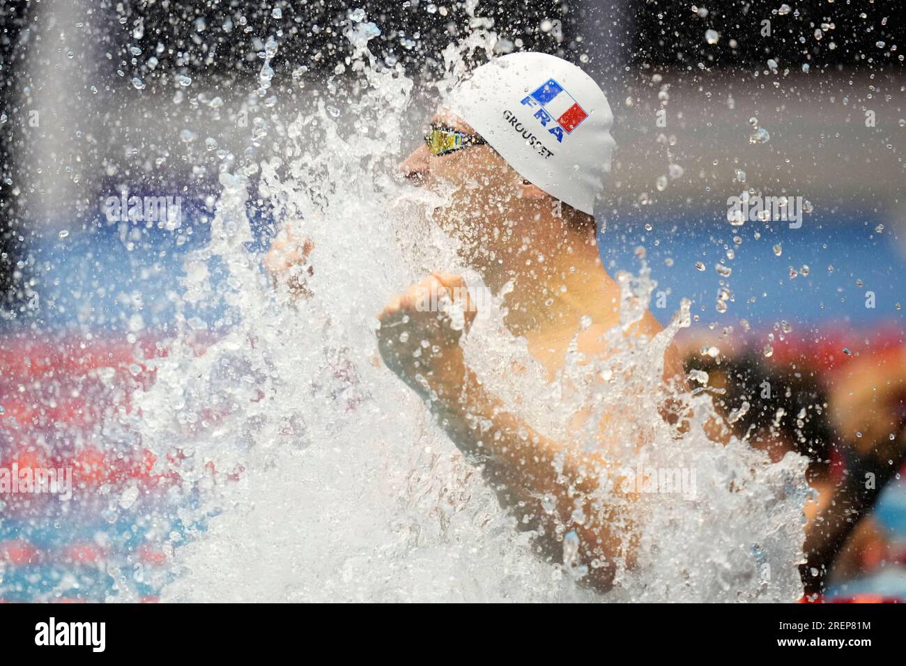 Maxime Grousset of France celebrates after winning the men's 100m ...