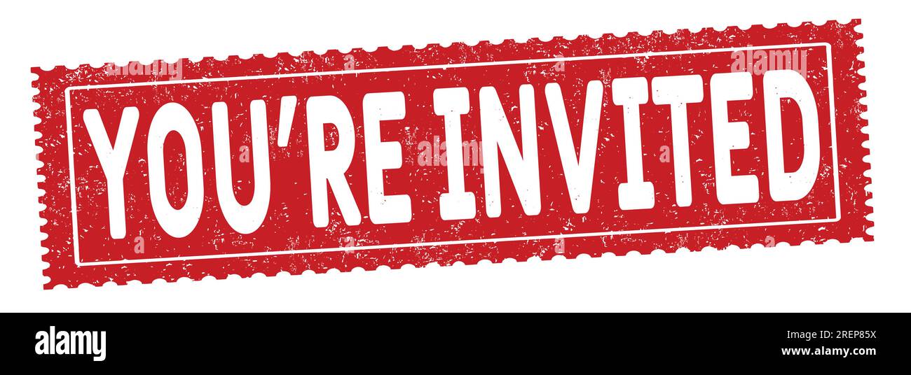 You're invited grunge rubber stamp on white background, vector illustration Stock Vector Image ...