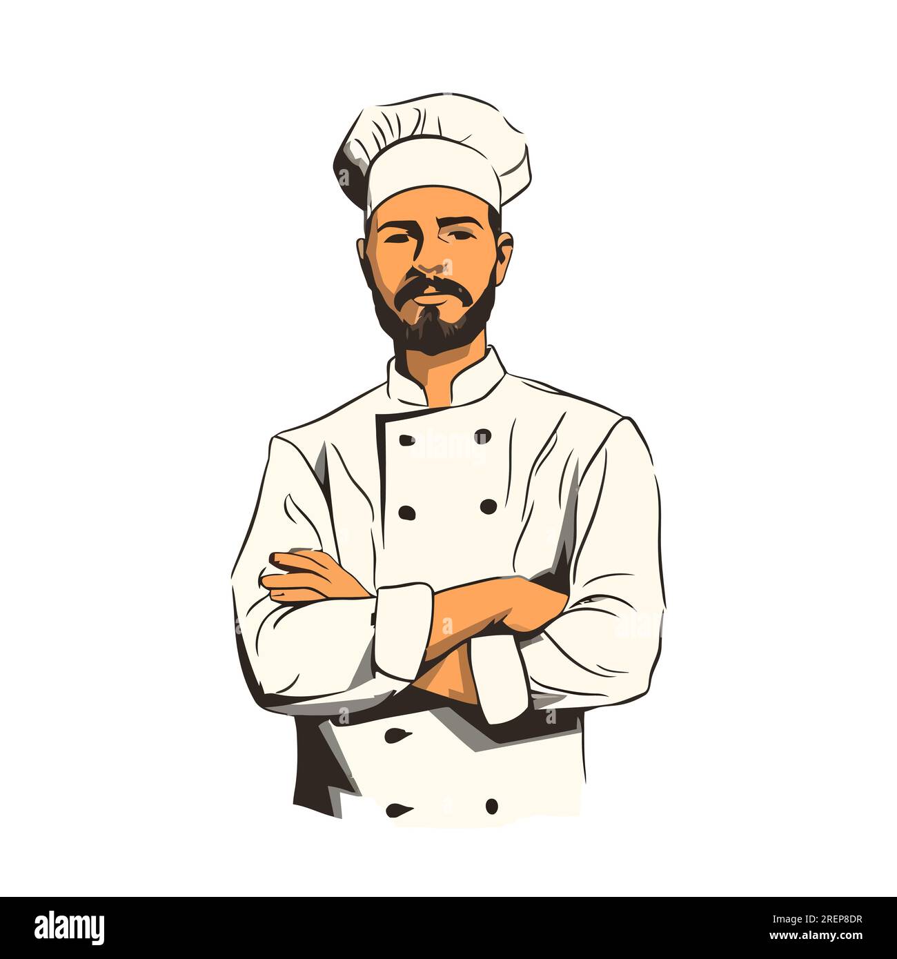Chef logo design. Abstract drawing chef, cook or baker logo icon. Cute ...