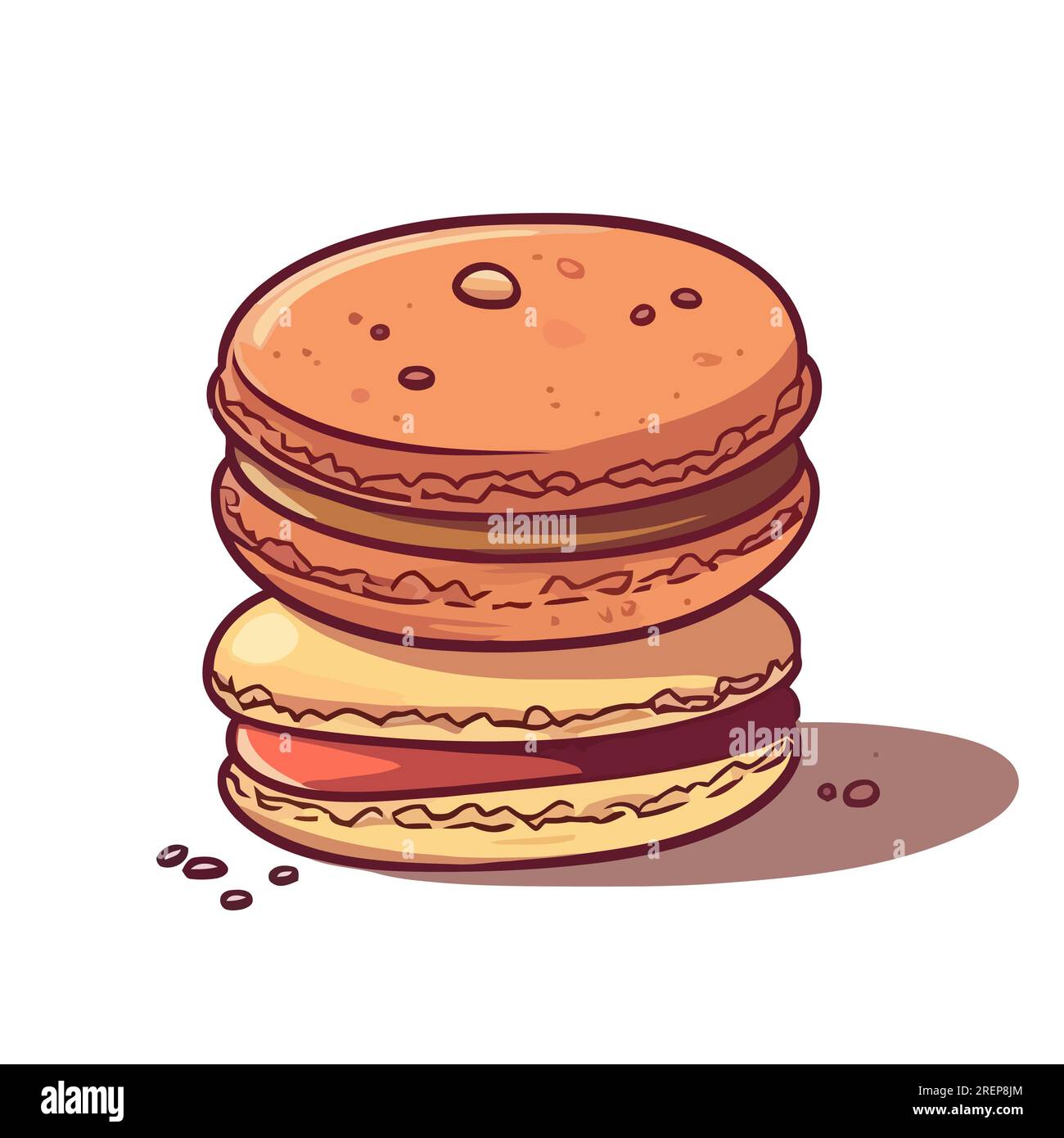 Colorful french macaroon cookies isolated on white. Cute image of ...