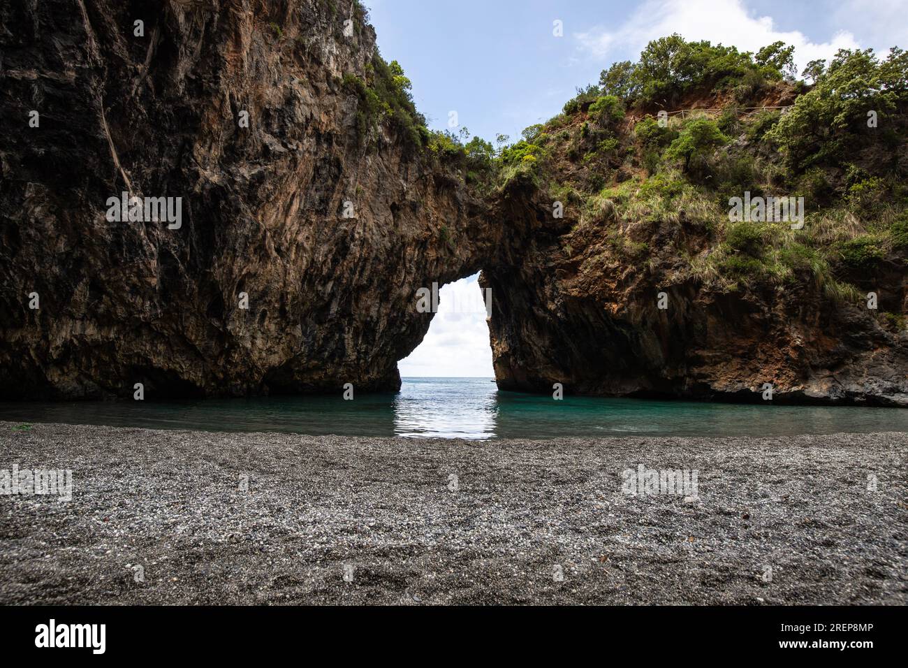 Beautiful hidden beach. The Saraceno grotto is on the seafront Salerno ...