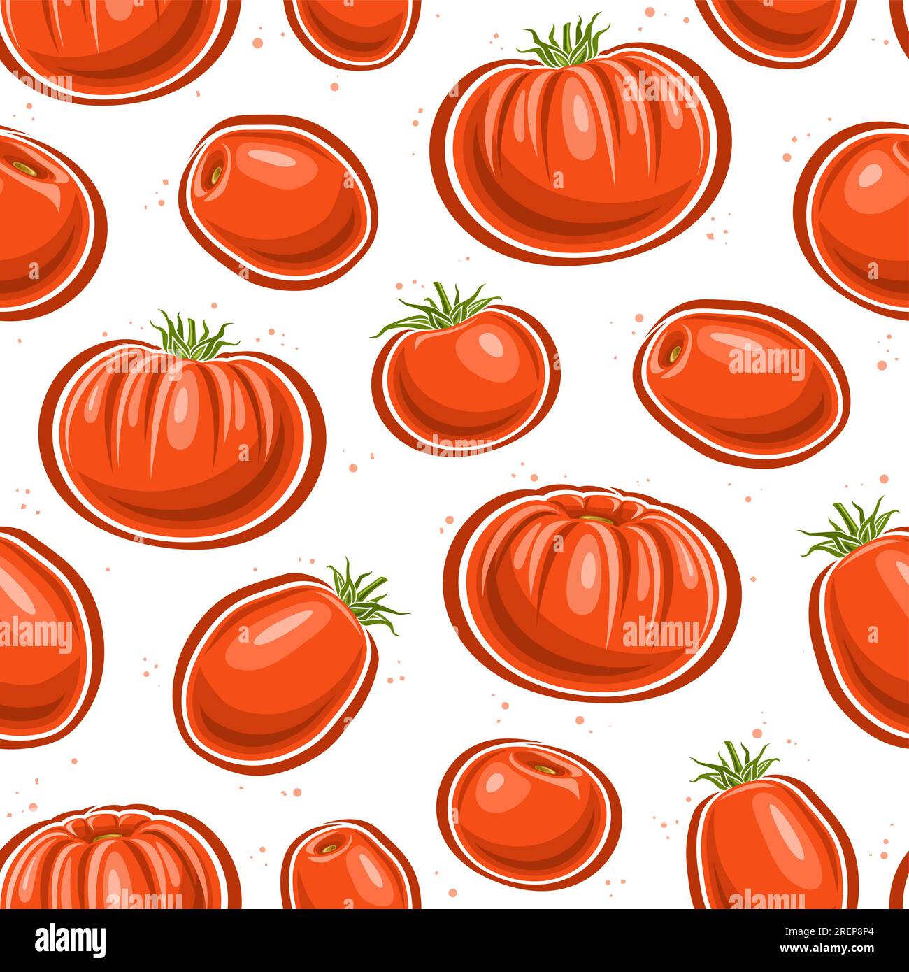 Vector Tomato Seamless Pattern, repeat background with variety cut out ...