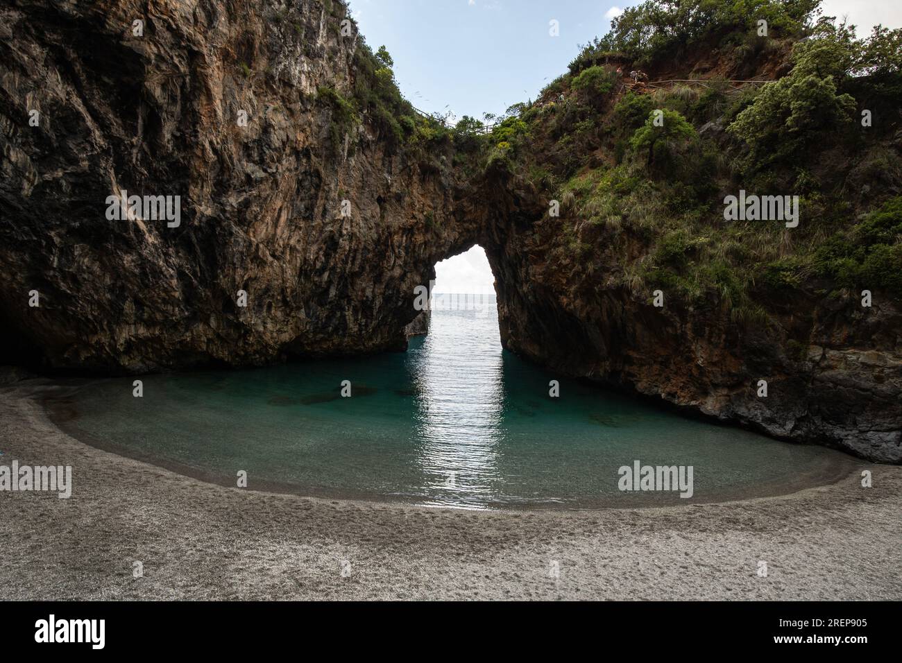 Beautiful hidden beach. The Saraceno grotto is on the seafront Salerno ...
