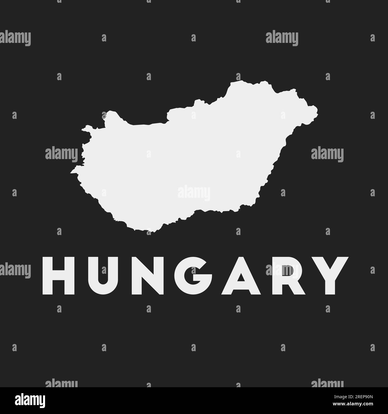 Hungary Icon Country Map On Dark Background Stylish Hungary Map With