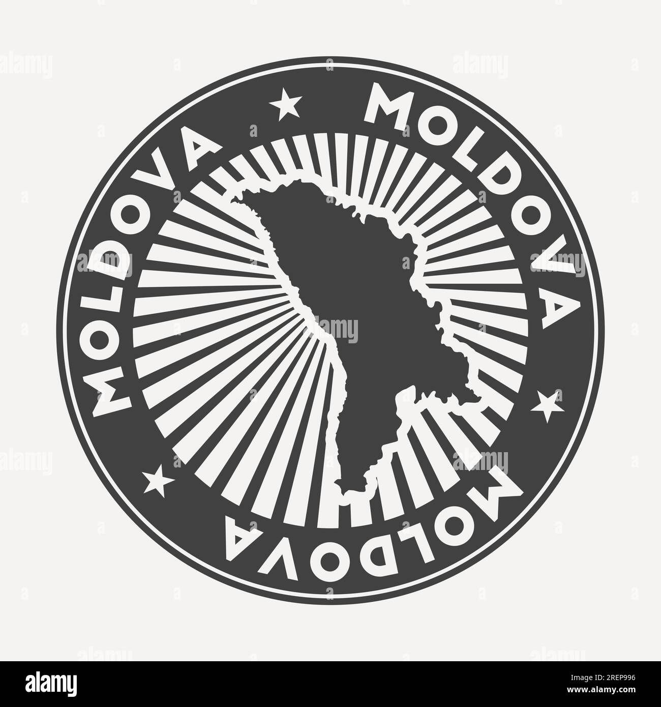 Moldova round logo. Vintage travel badge with the circular name and map ...