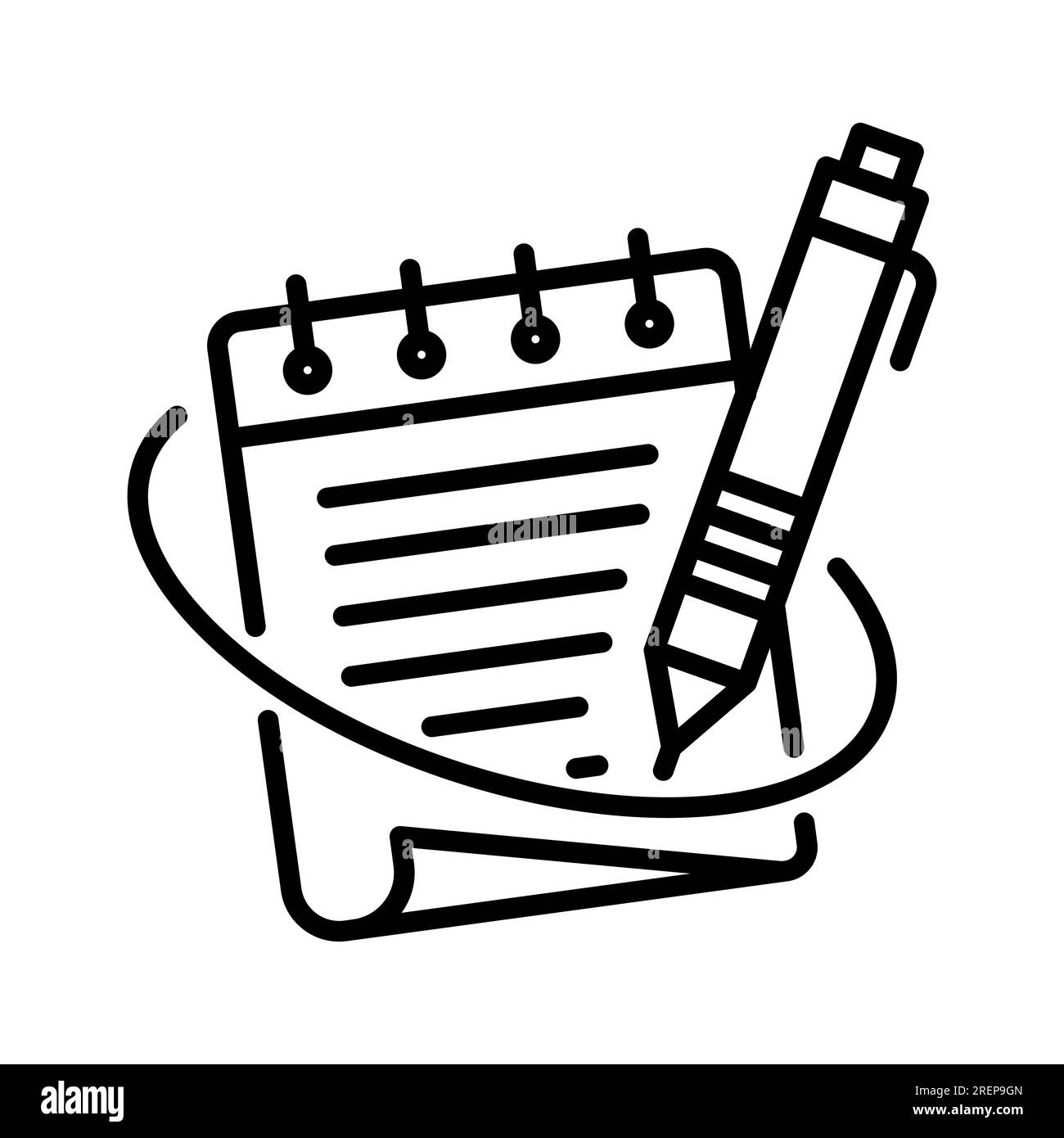 Write pen in notebook text Stock Vector Images - Alamy