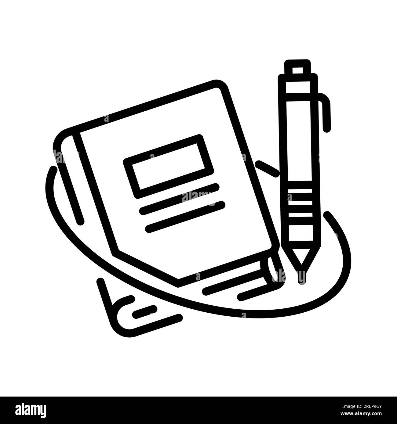 book note and pen icon vector design in line style Stock Vector Image ...