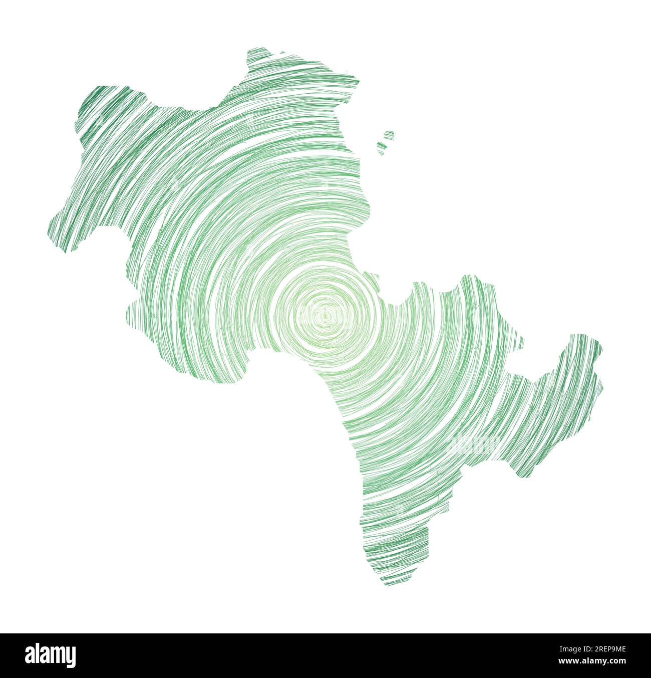 Koh Rong map filled with concentric circles. Sketch style circles in ...