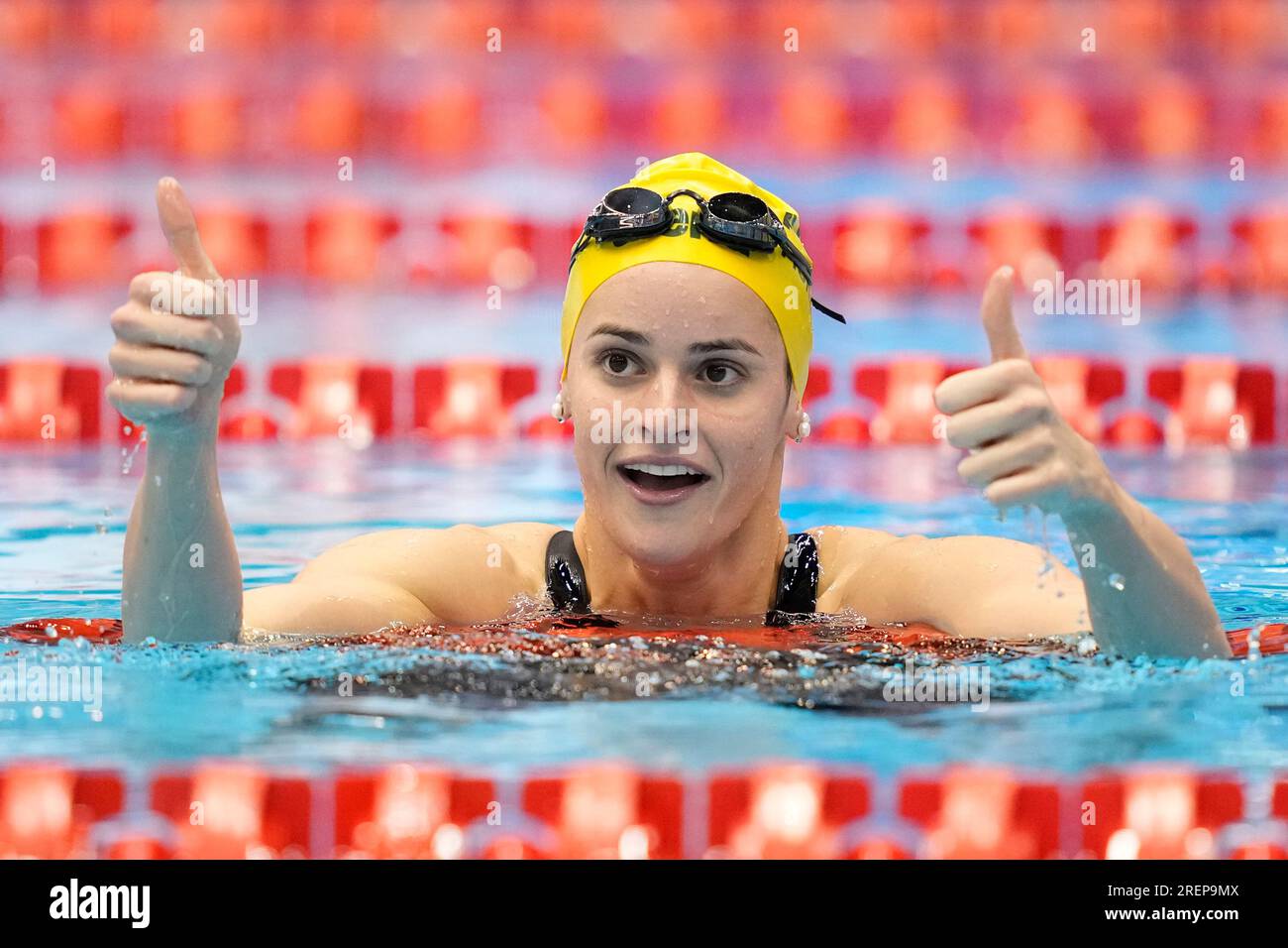 Kaylee McKeown of Australia celebrates after winning the women's 200m ...