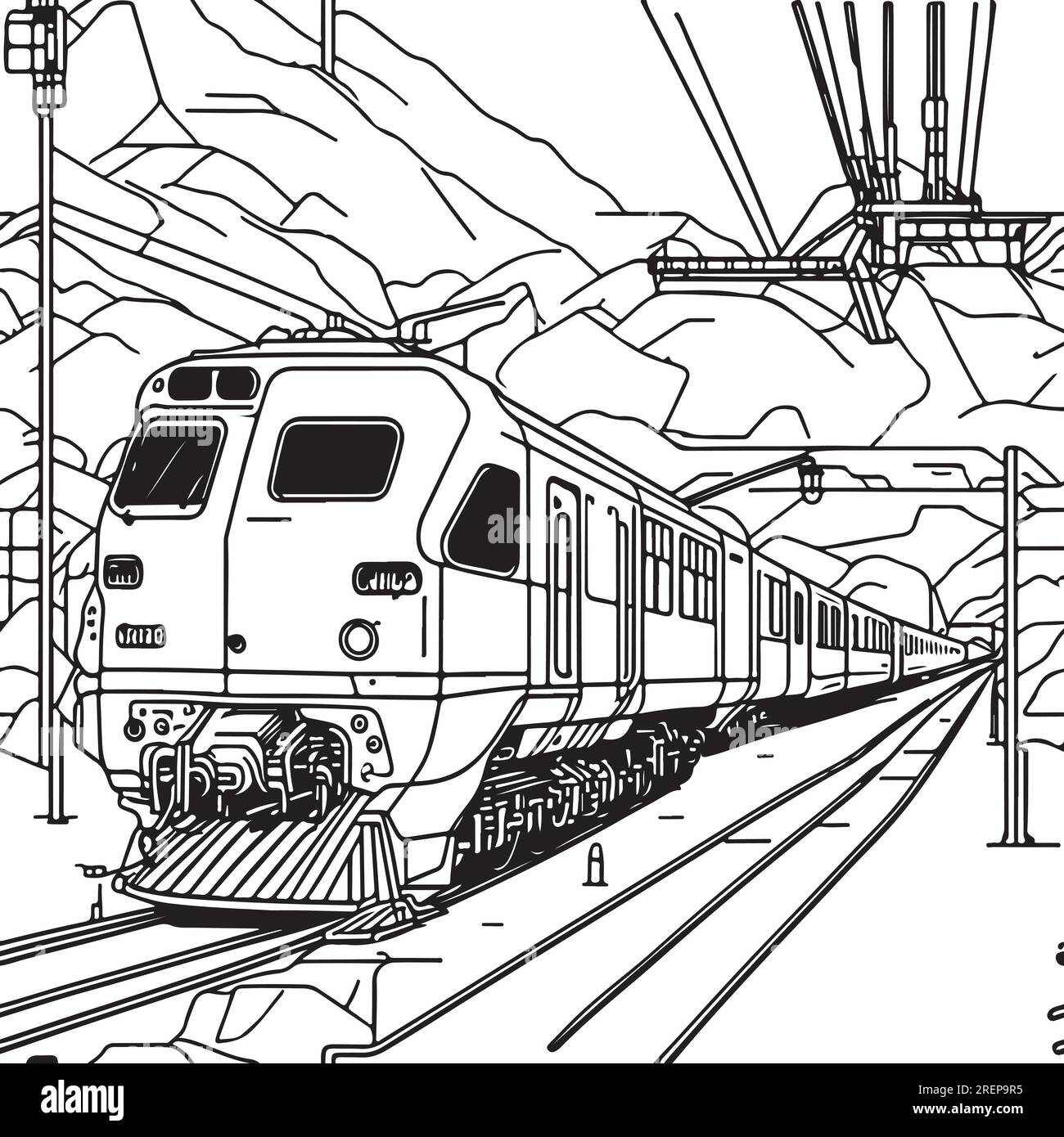 Railway Station Drawing In Colour