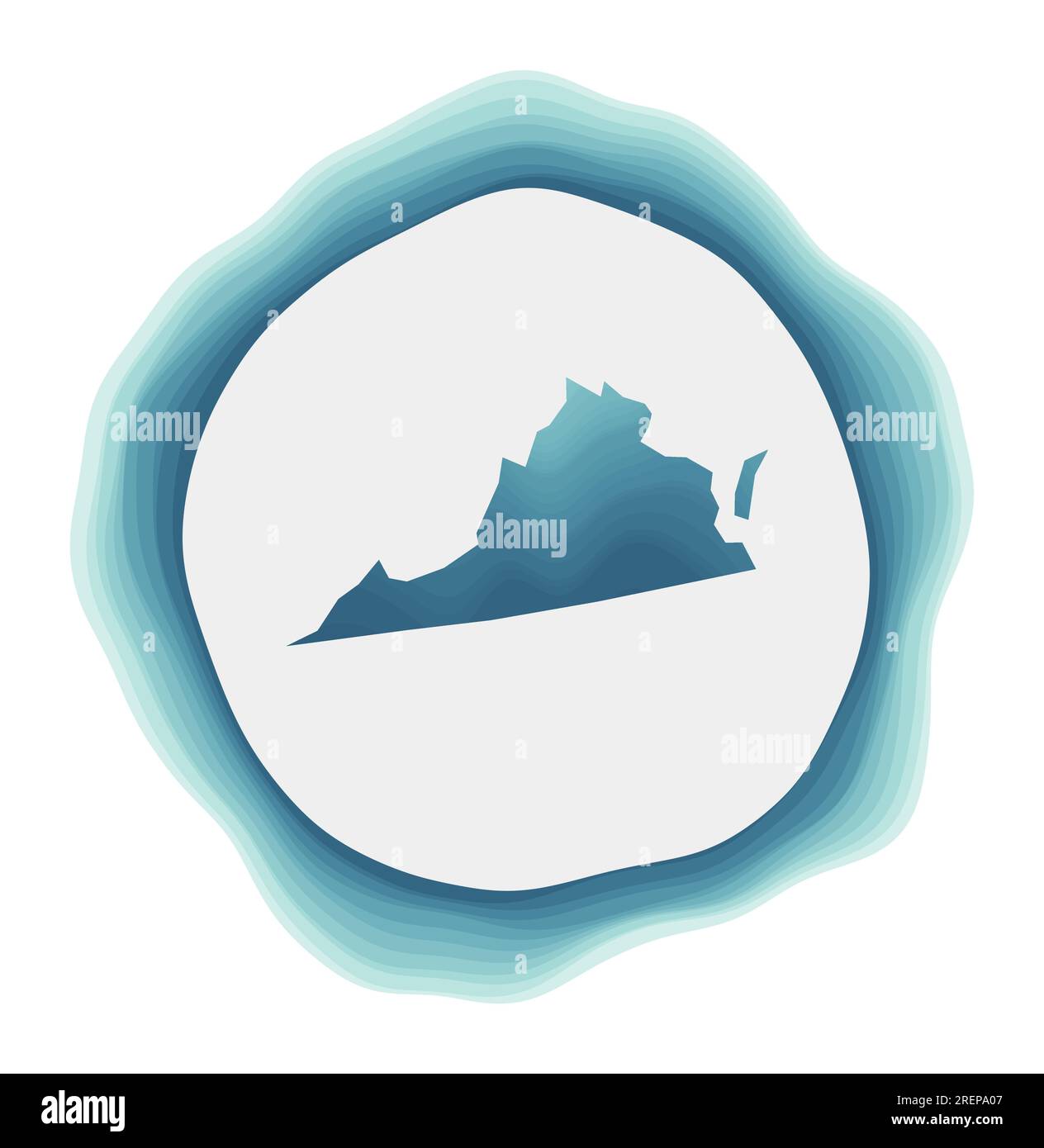 Virginia logo. Badge of the US state. Layered circular sign around ...