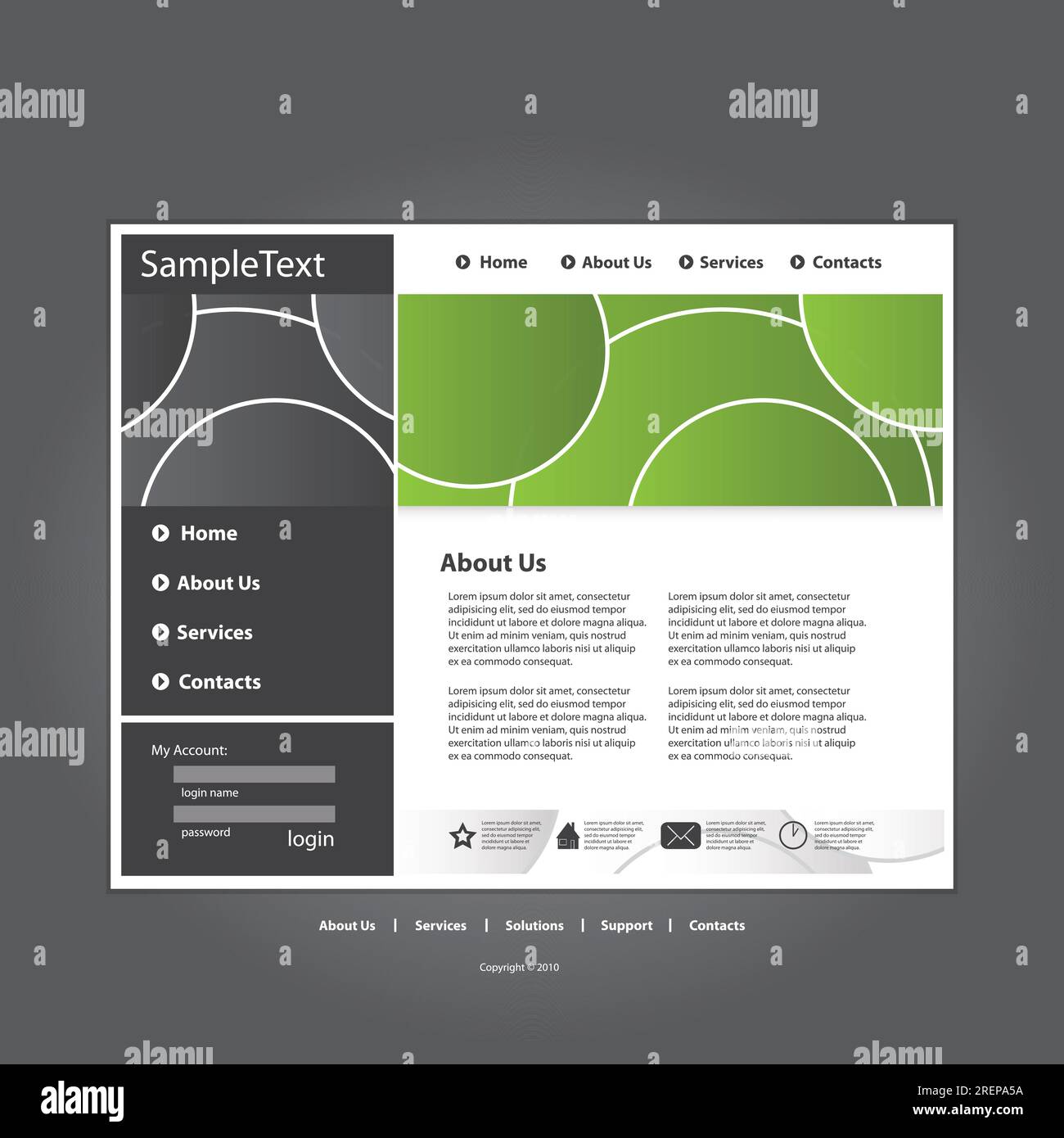 Business website template in editable vector format Stock Vector Image ...