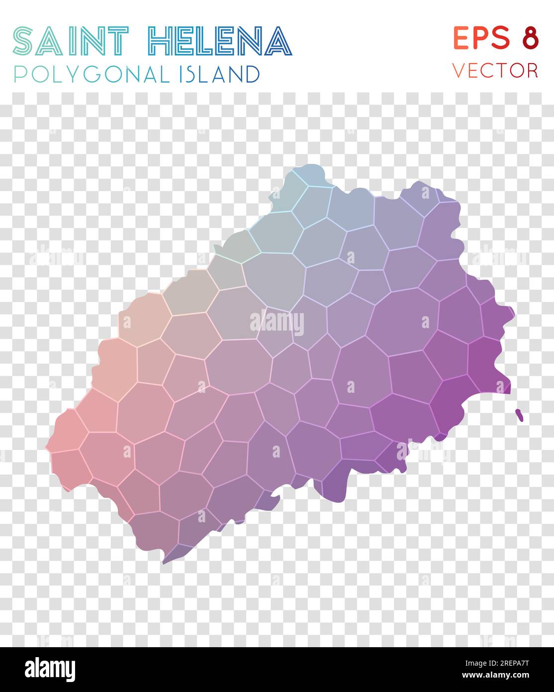 Saint Helena polygonal map, mosaic style island. Ideal low poly style ...