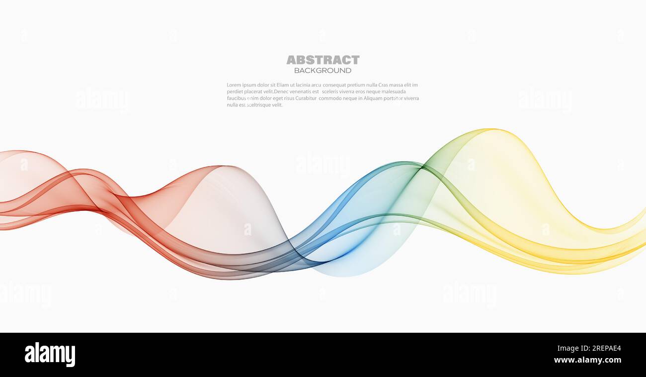Abstract Colorful Smooth Wave Lines On A White Background Design Element Color Rainbow