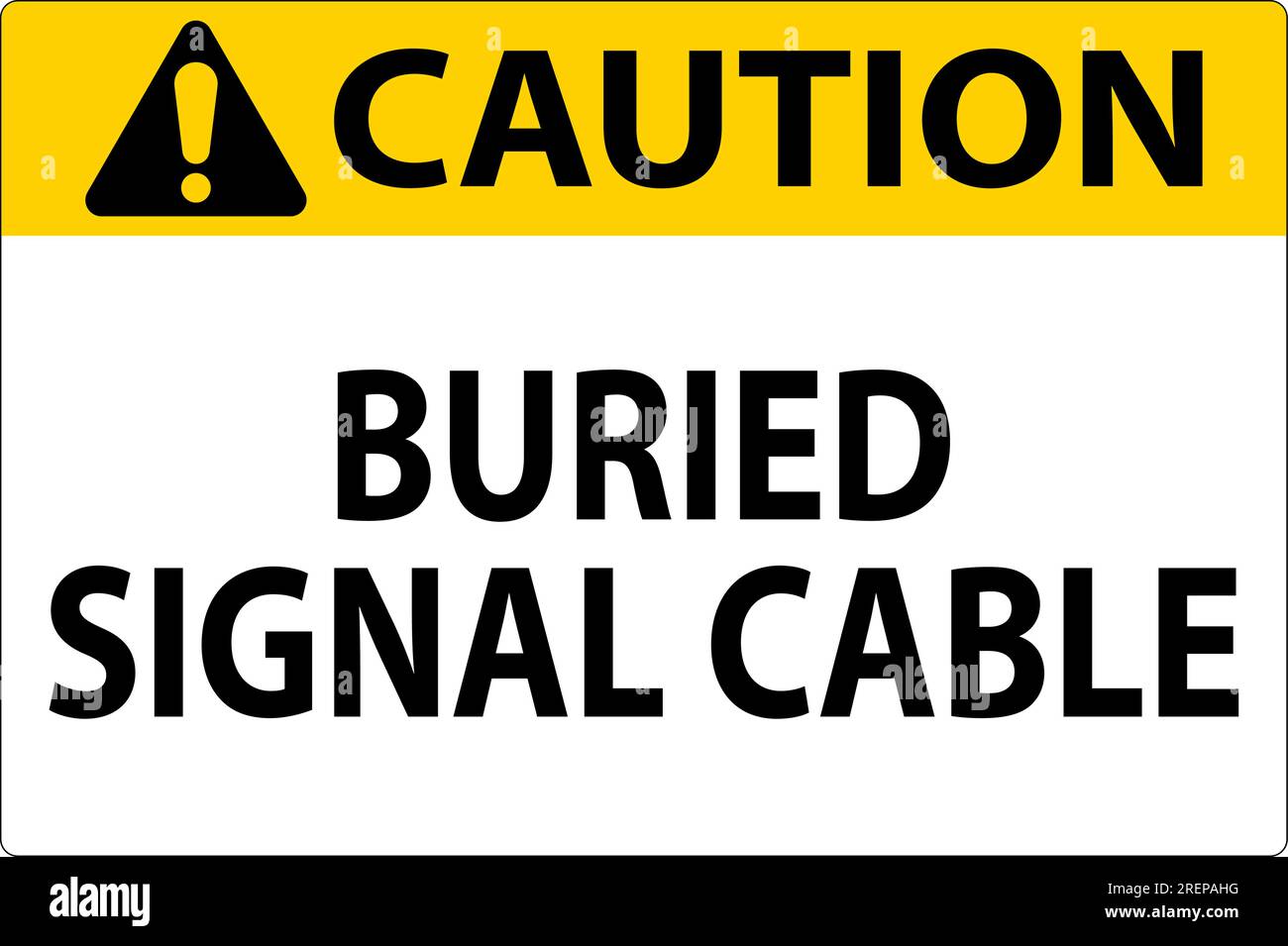 Caution Sign, Buried Signal Cable Sign Stock Vector Image & Art - Alamy