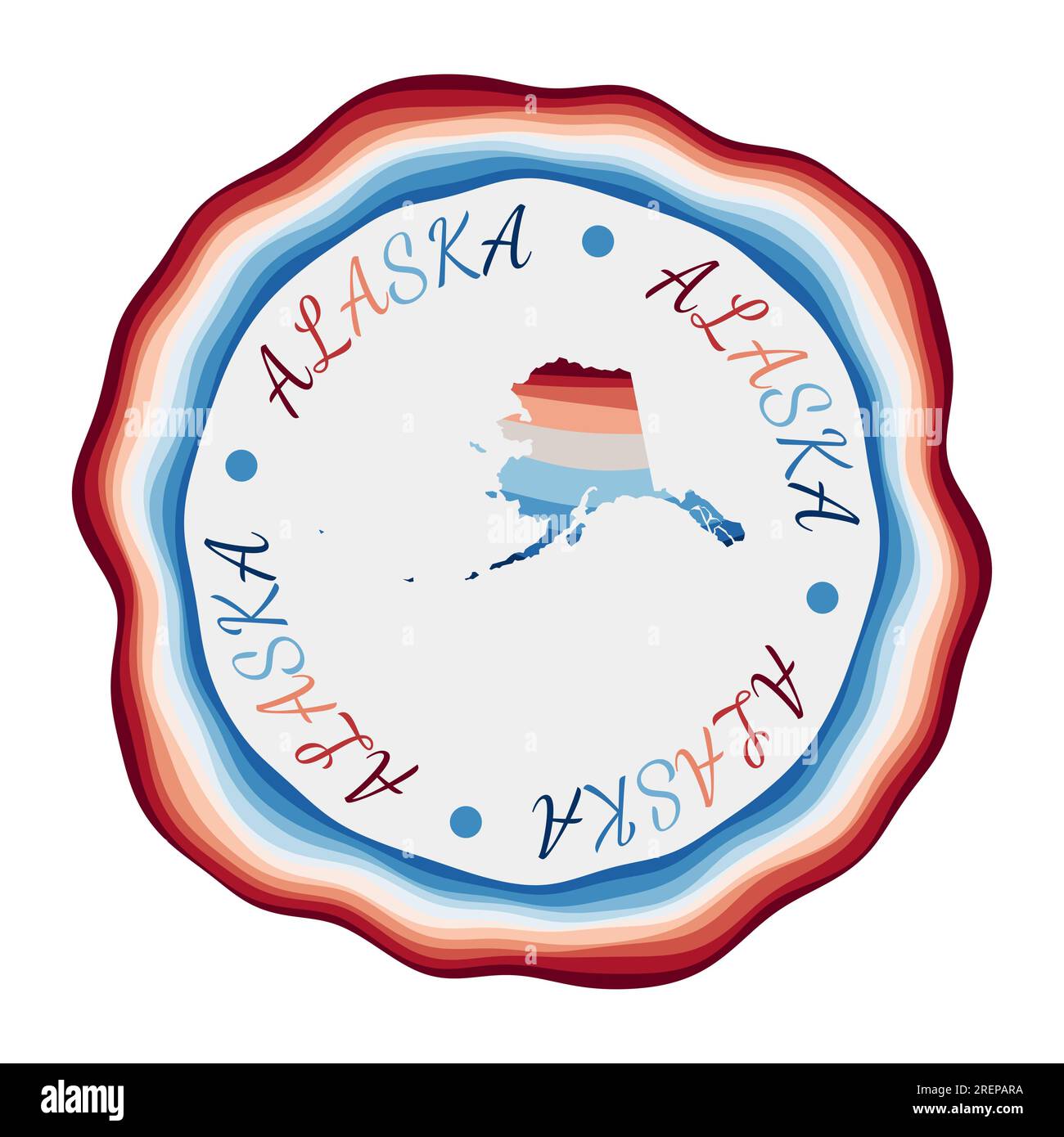 Circle alaska map Cut Out Stock Images & Pictures - Alamy