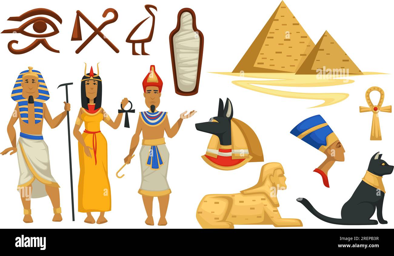 Egyptian culture, pyramids and pharaoh vector Stock Vector Image & Art ...