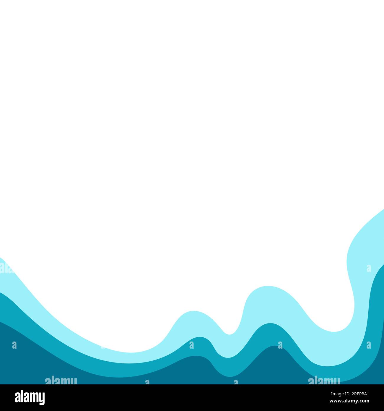 Corner frame water design elements isolate. Waves frame vector Stock ...