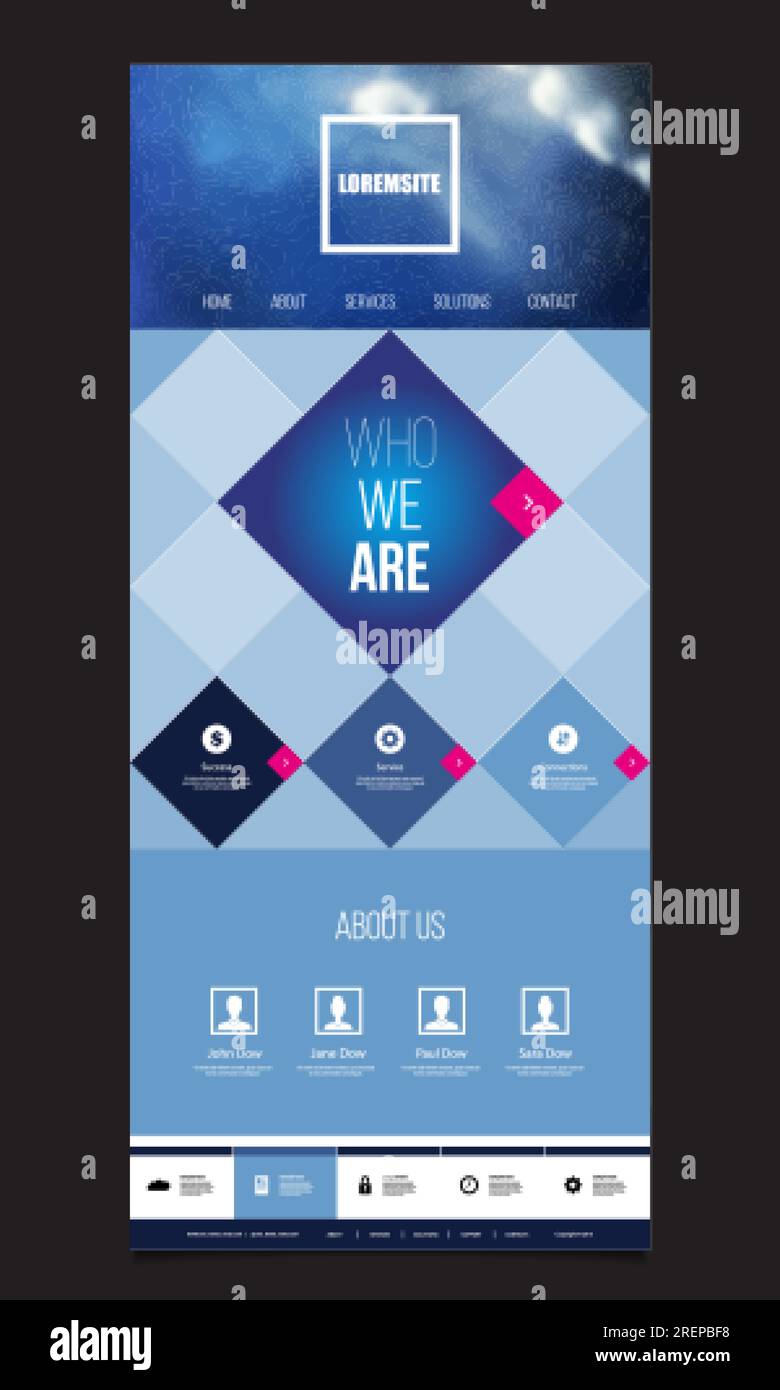 One Page Website Template with Unique Design - Mosaics Stock Vector ...