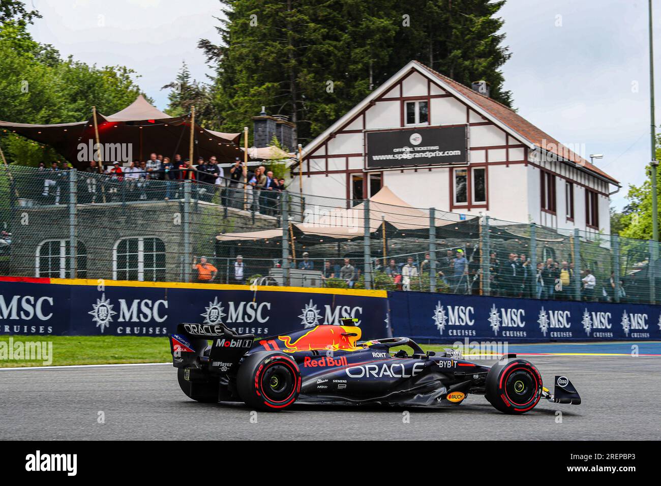 Sergio Perez (MEX) Redbull Racing RB19 during Sprint Shootout Session ...