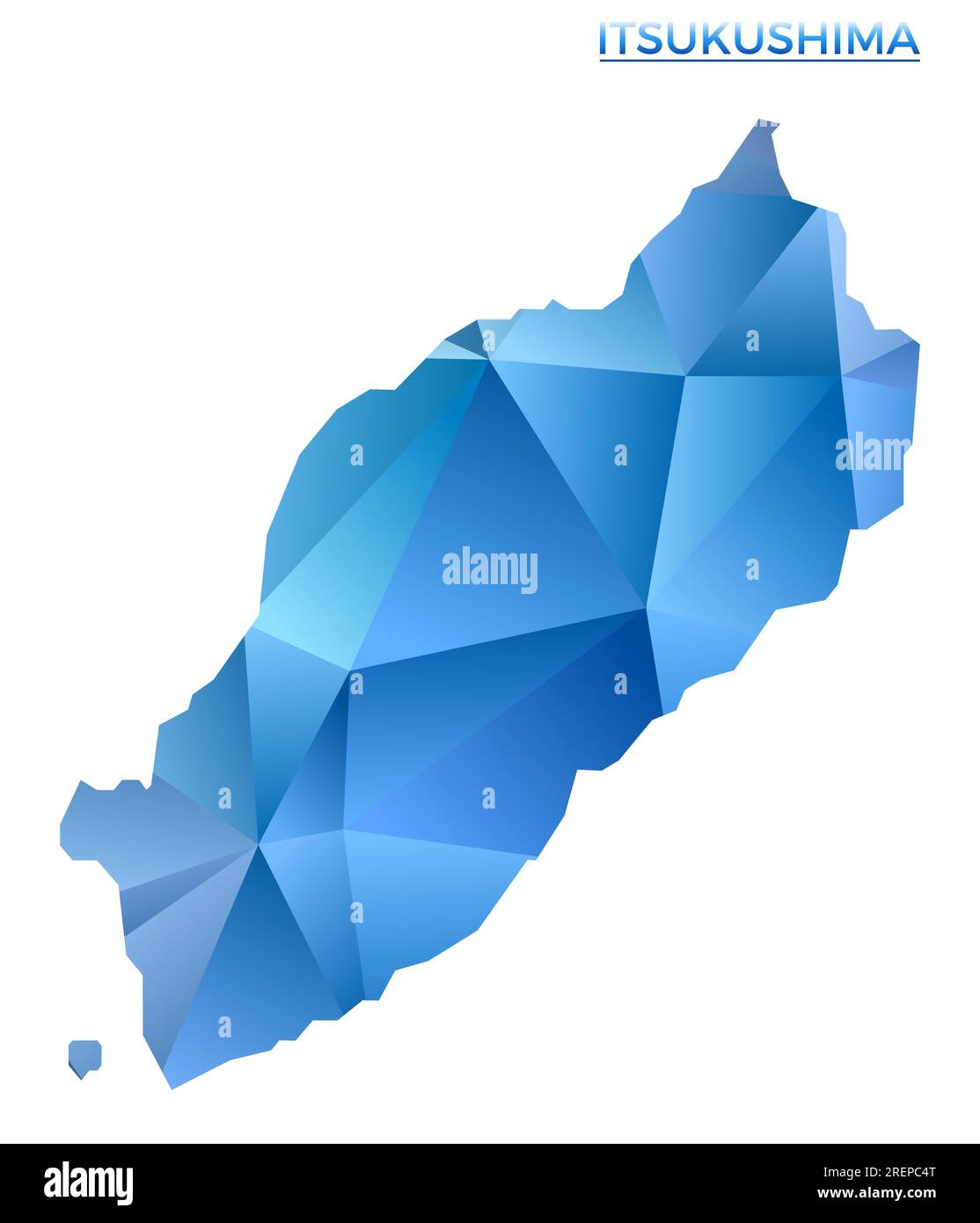 Vector polygonal Itsukushima map. Vibrant geometric island in low poly ...