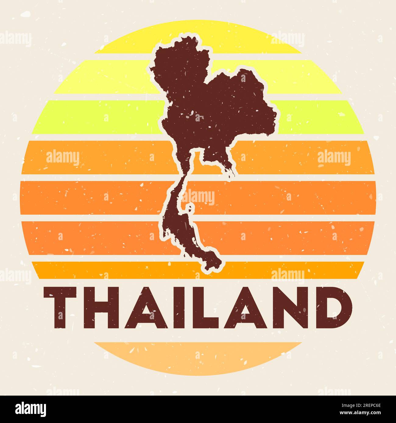 Thailand logo. Sign with the map of the country and colored stripes ...