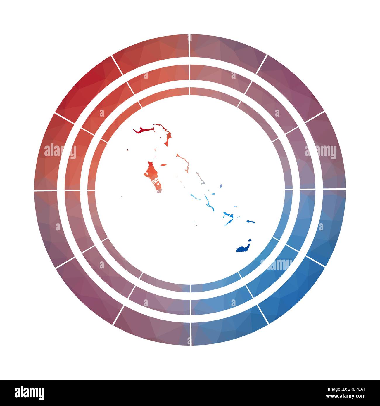 Bahamas badge. Bright gradient logo of country in low poly style ...