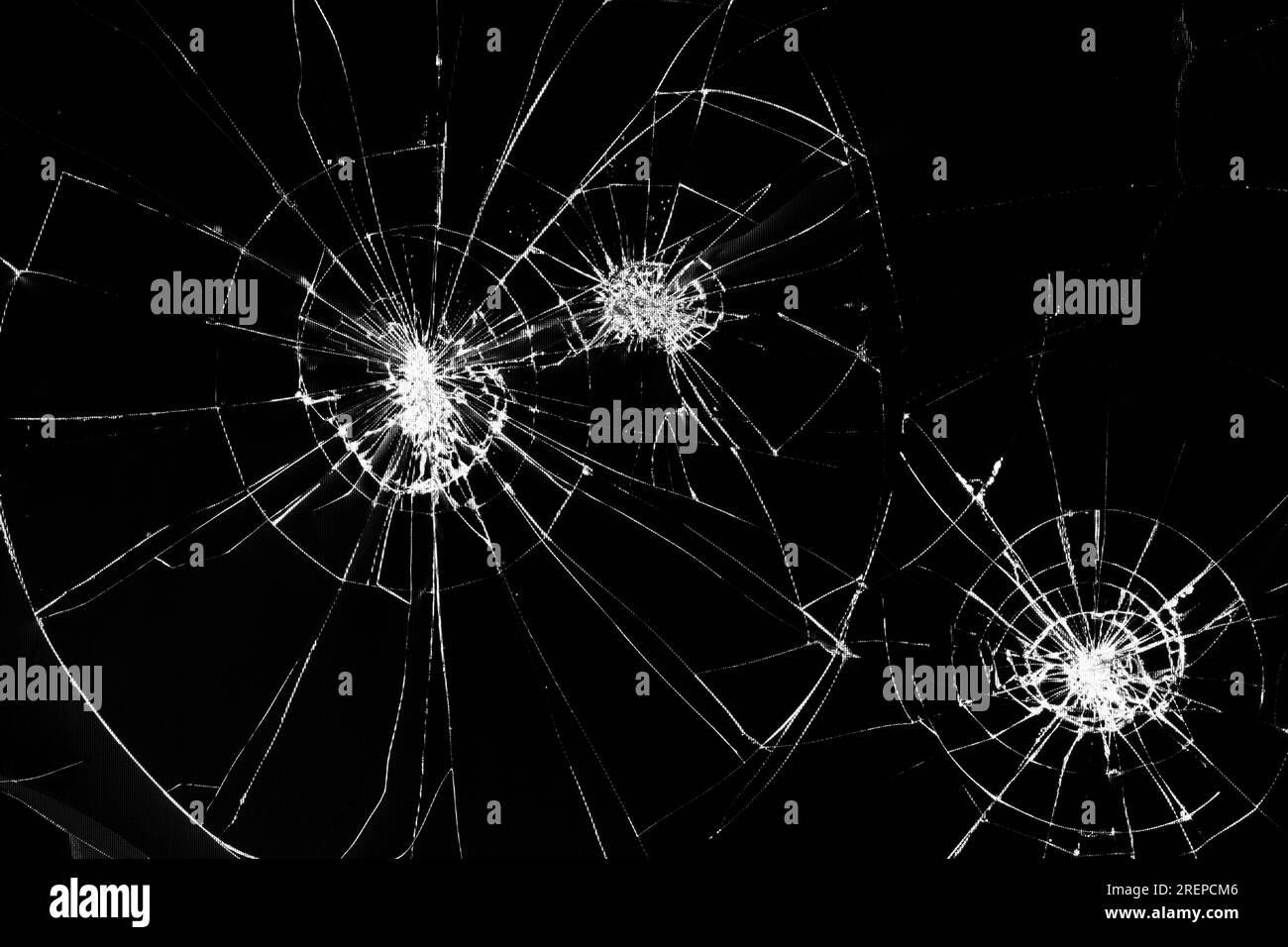 traces of bumps and cracks on a broken LCD screen, computer monitor or ...
