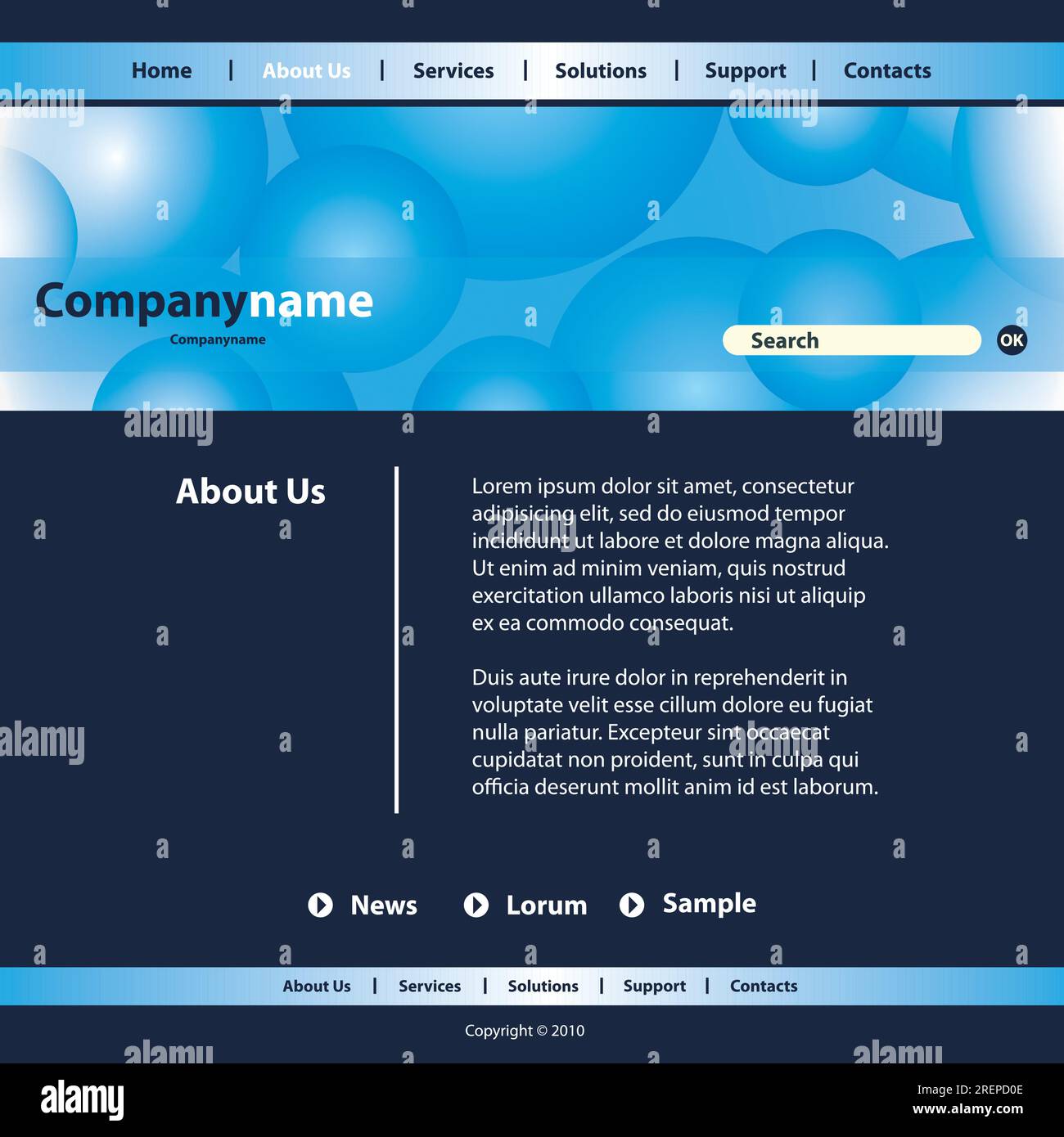 Website Template Vector Stock Vector Image & Art - Alamy