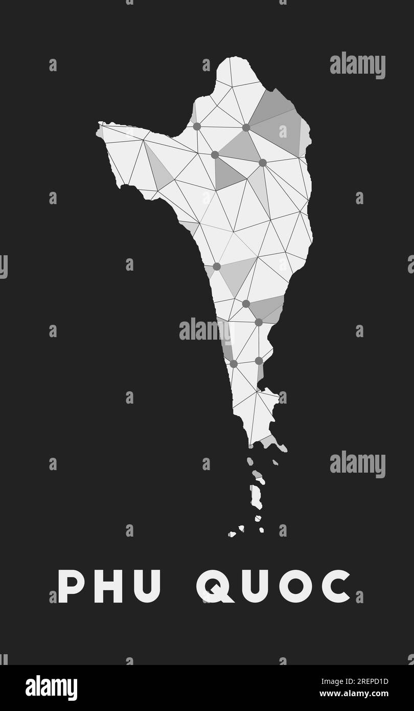 Phu Quoc - communication network map of island. Phu Quoc trendy ...