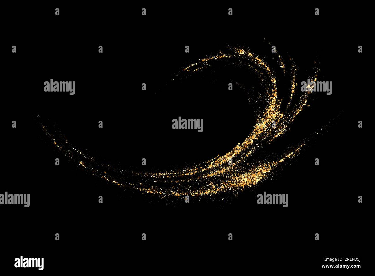 Golden shiny wave of sparkling glitter particles. Gold glitters on a ...