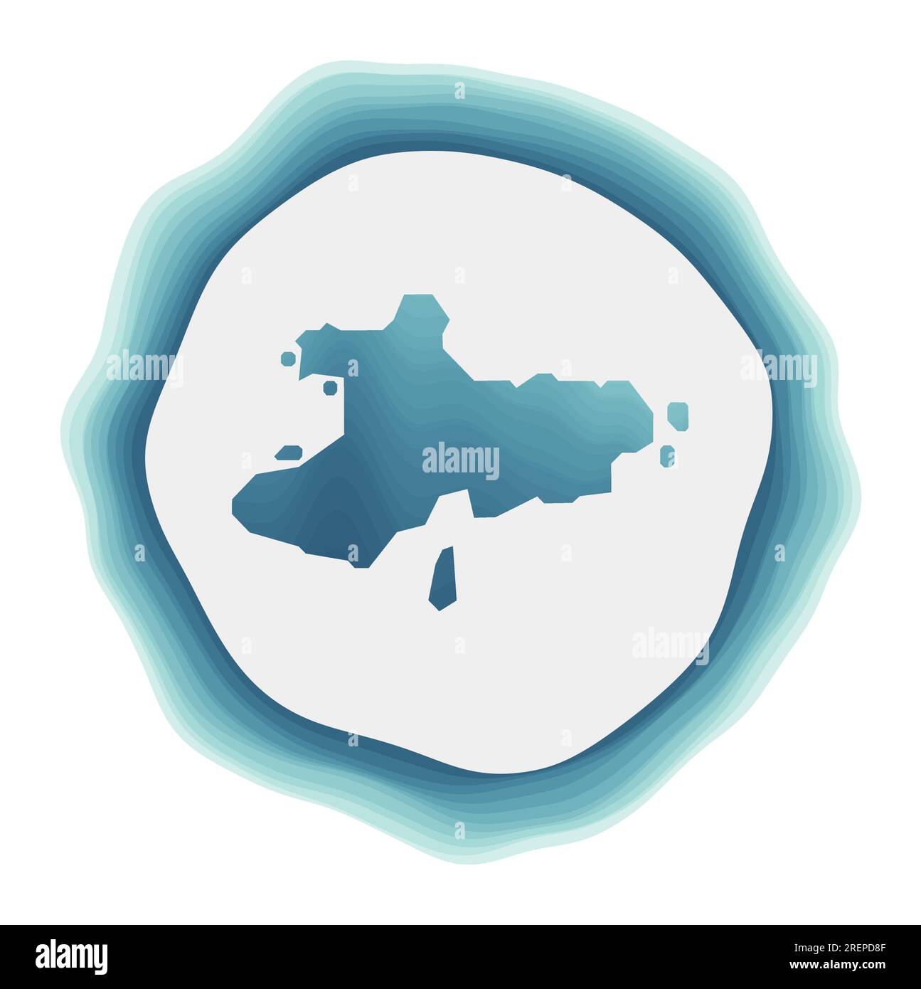 Union Island logo. Badge of the island. Layered circular sign around ...