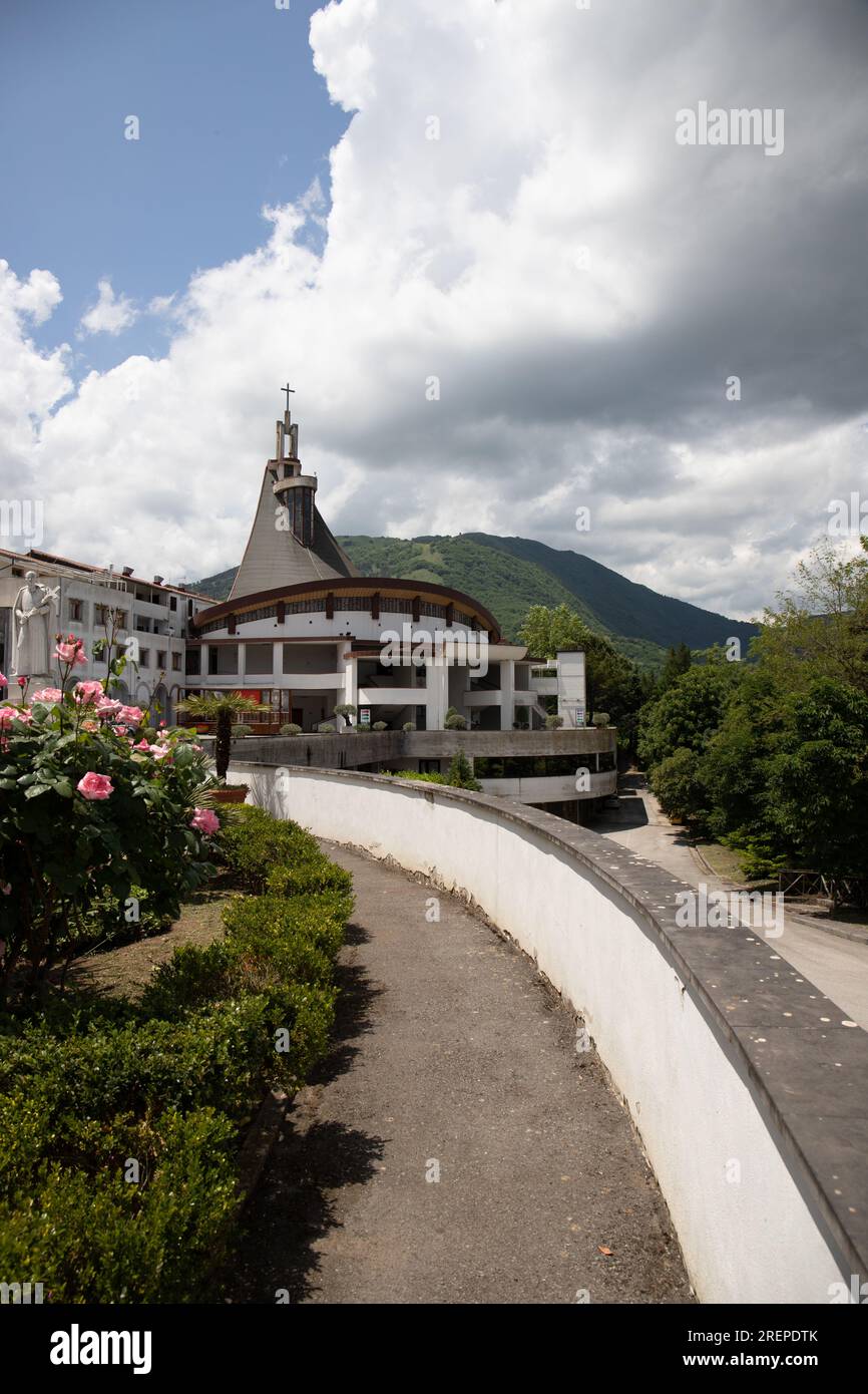 Sacred Haven: A Southern Italian Pilgrimage Cathedral Amidst Breathtaking Landscapes Stock Photo ...