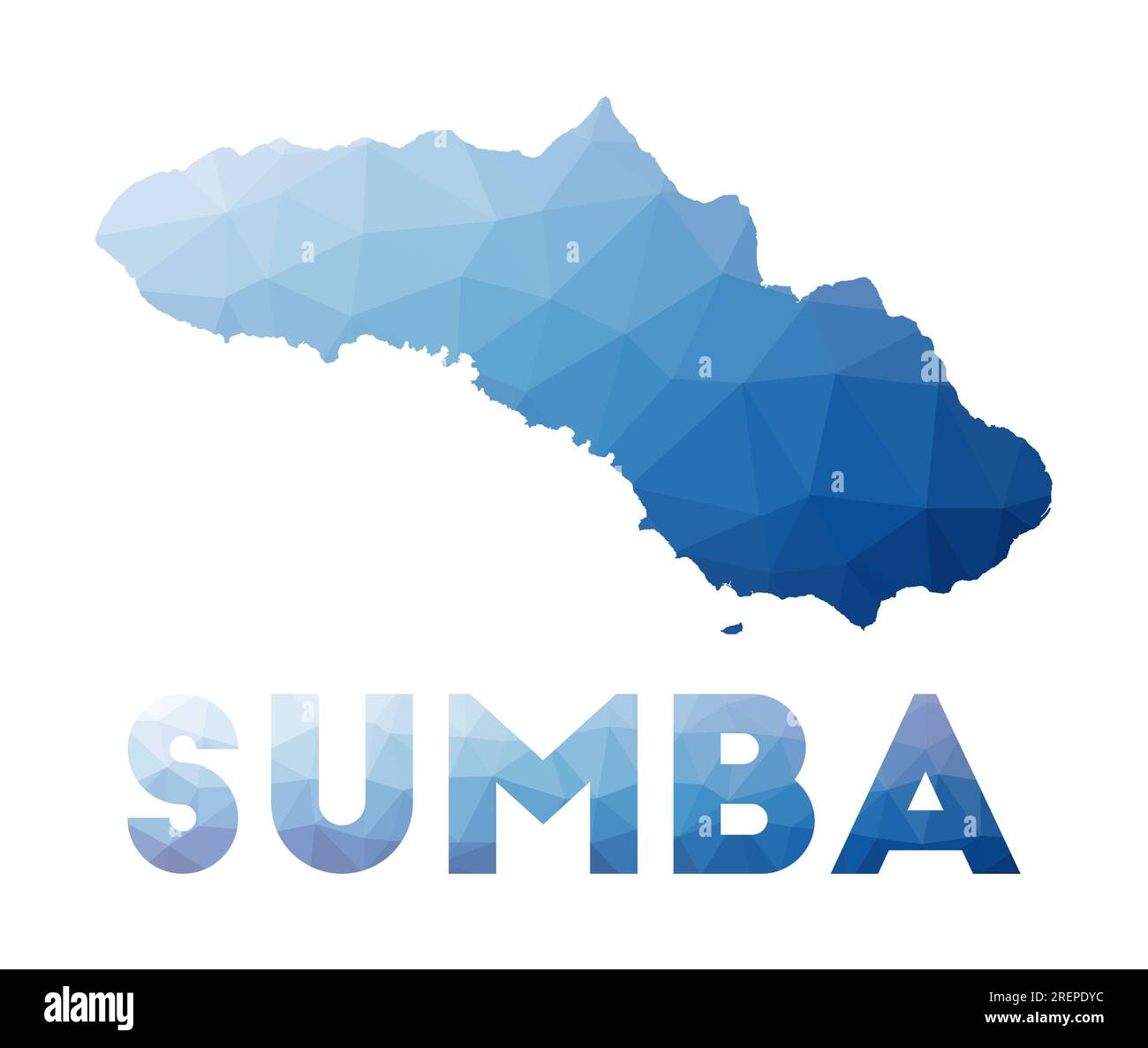 Low poly map of Sumba. Geometric illustration of the island. Sumba ...