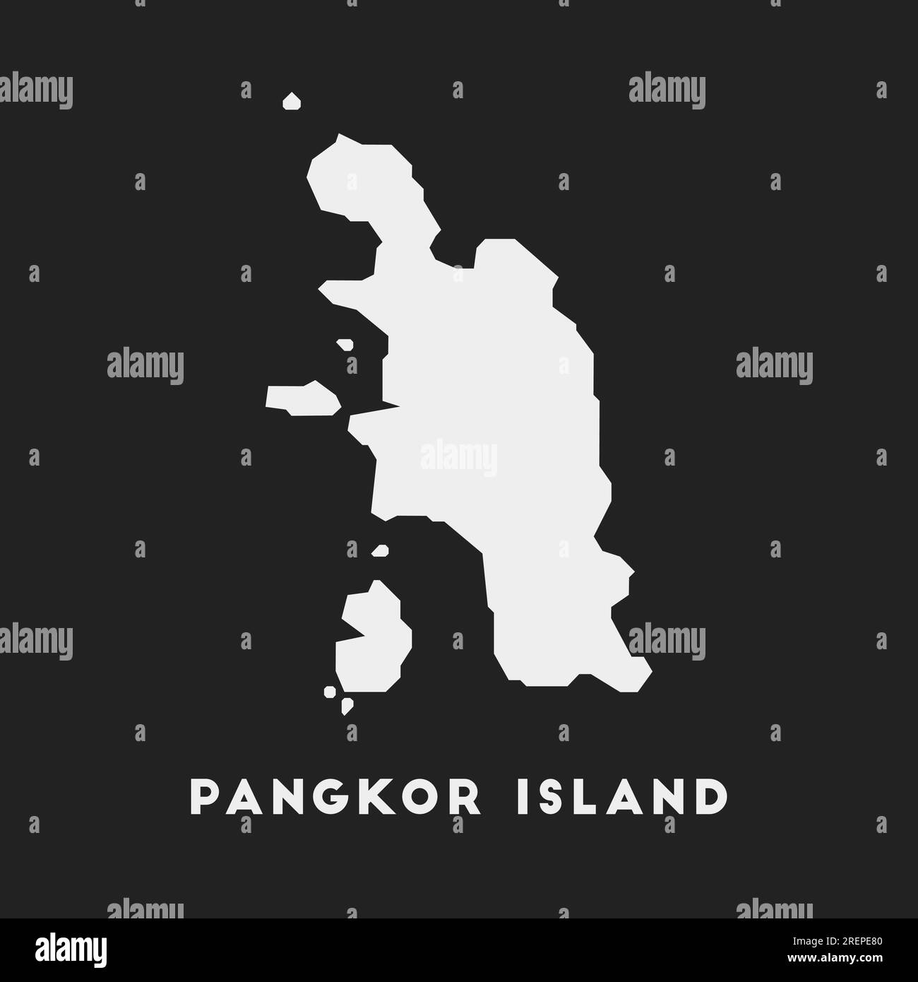 Pangkor Island icon. Map on dark background. Stylish Pangkor Island map ...