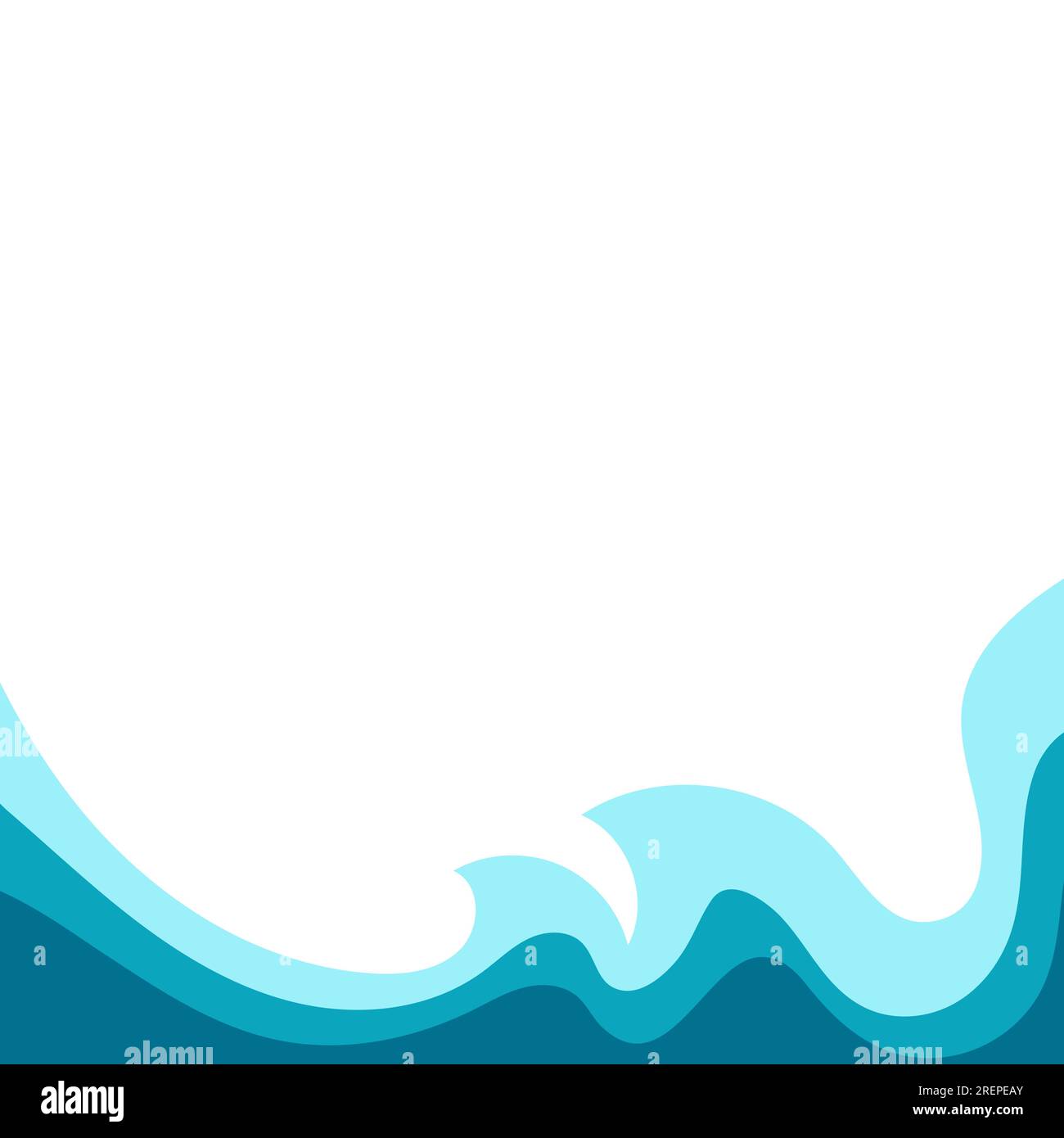 Corner frame water design elements isolate. Waves frame vector Stock ...
