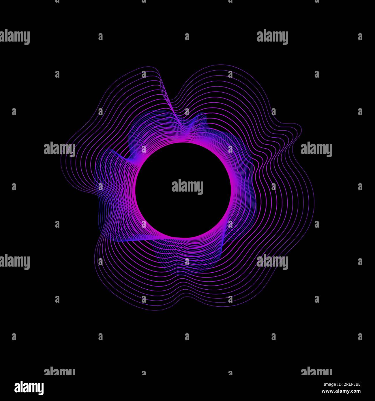 Circle of sound waves. Neon round music sound wave for equalizer ...