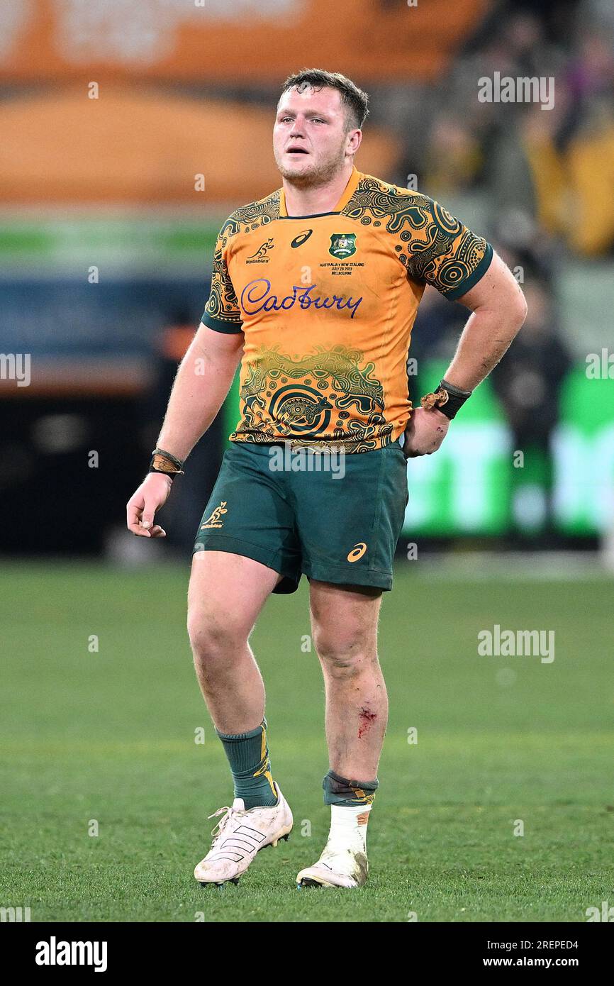 Melbourne, Australia. 29th July, 2023. Angus Bell of Australia looks on ...