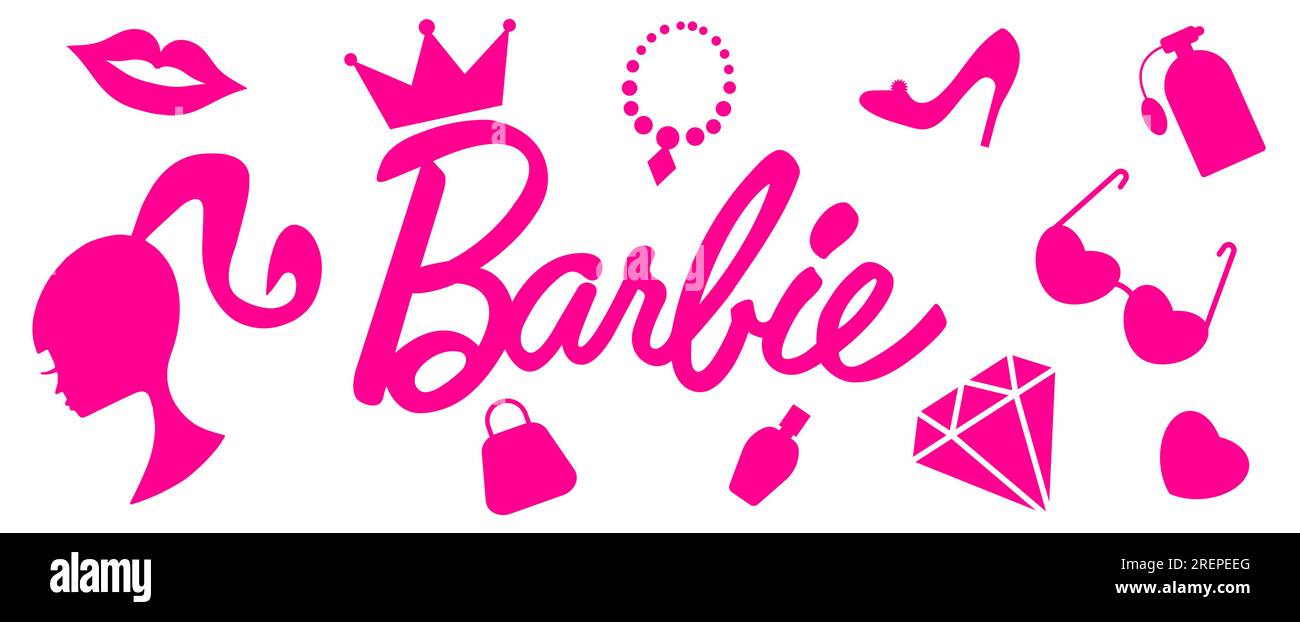 Barbie popular vector set. Barbie editorial vector illustration ...