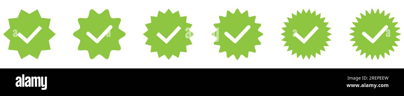 Green verified badge icons. Social media account verification icons ...