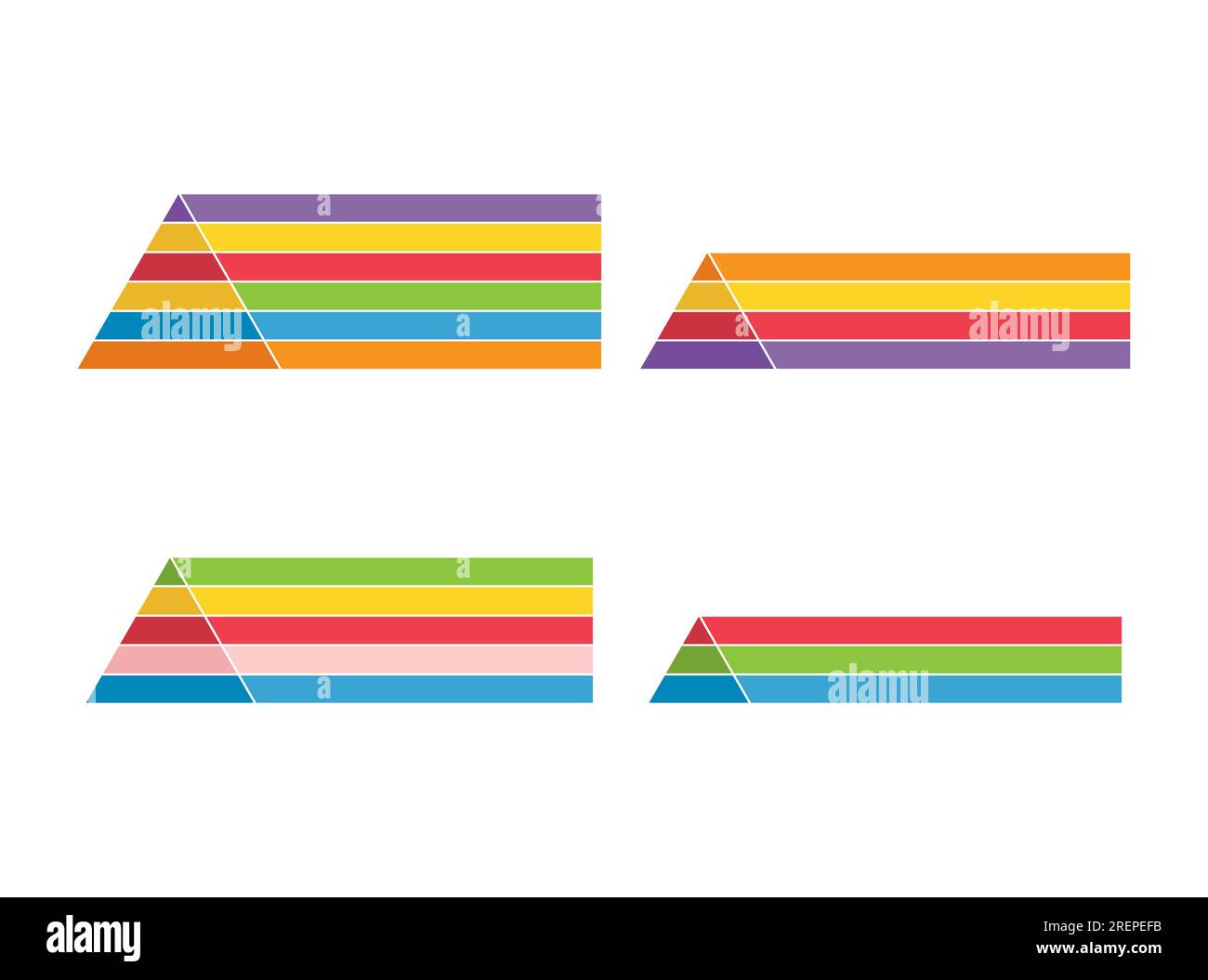 Set of Pyramid infographic chart layout, info modern concept step ...