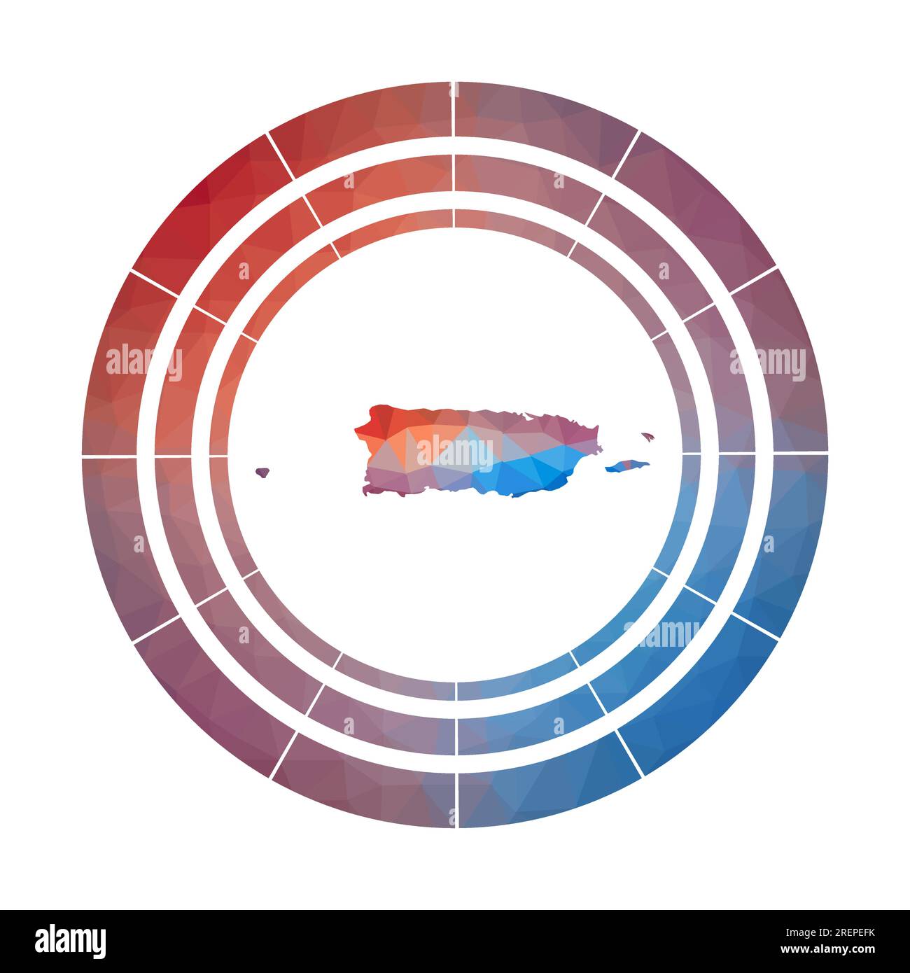 Puerto Rico badge. Bright gradient logo of country in low poly style ...