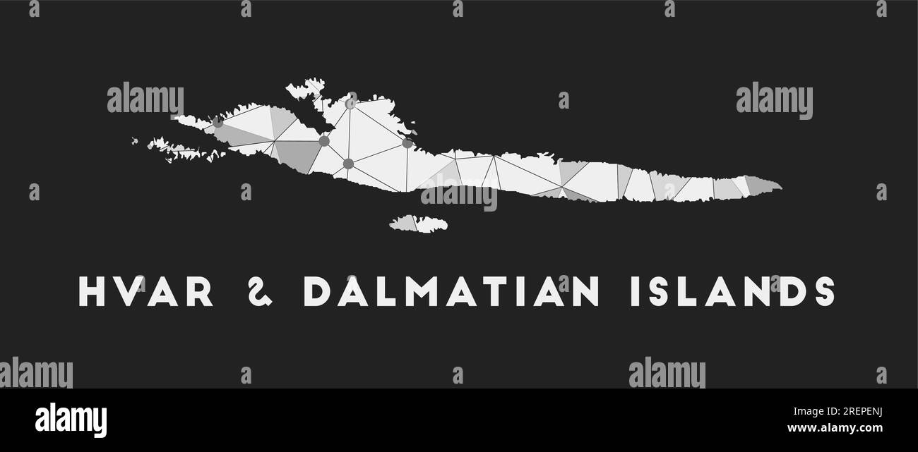 Hvar & Dalmatian Islands - communication network map of island. Hvar ...