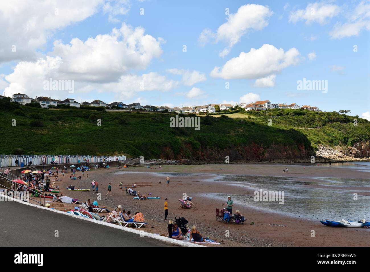 Broadsands Beach in the Summer July Paignton England uk Stock Photo - Alamy