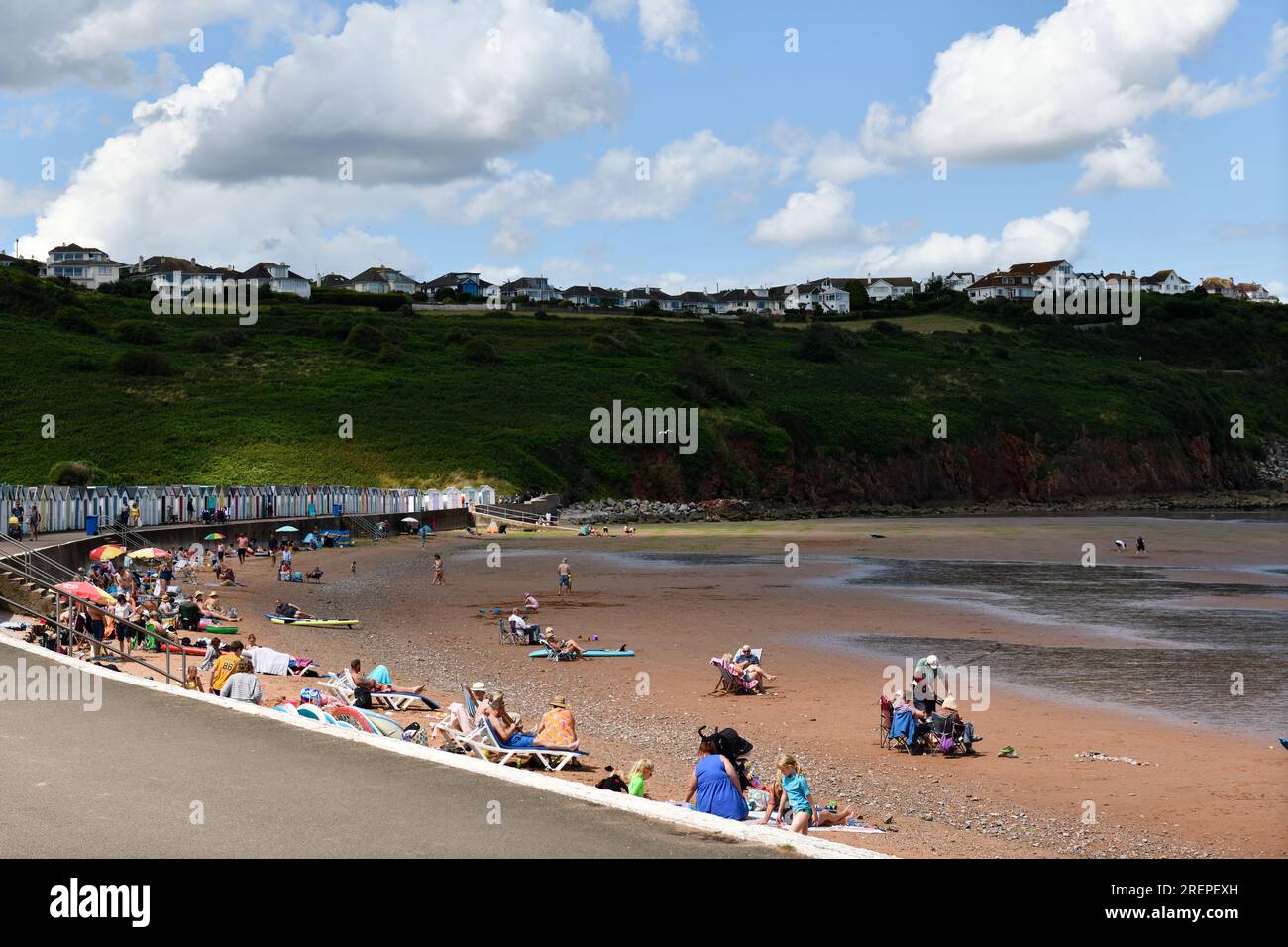 Broadsands Beach in the Summer July Paignton England uk Stock Photo - Alamy