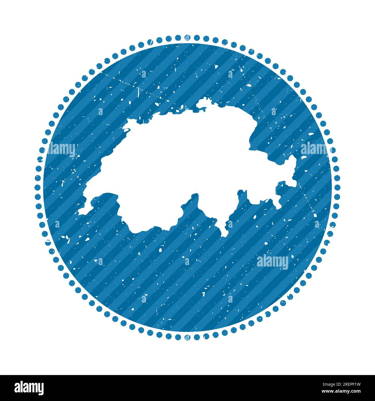 Switzerland striped retro travel sticker. Badge with map of country ...