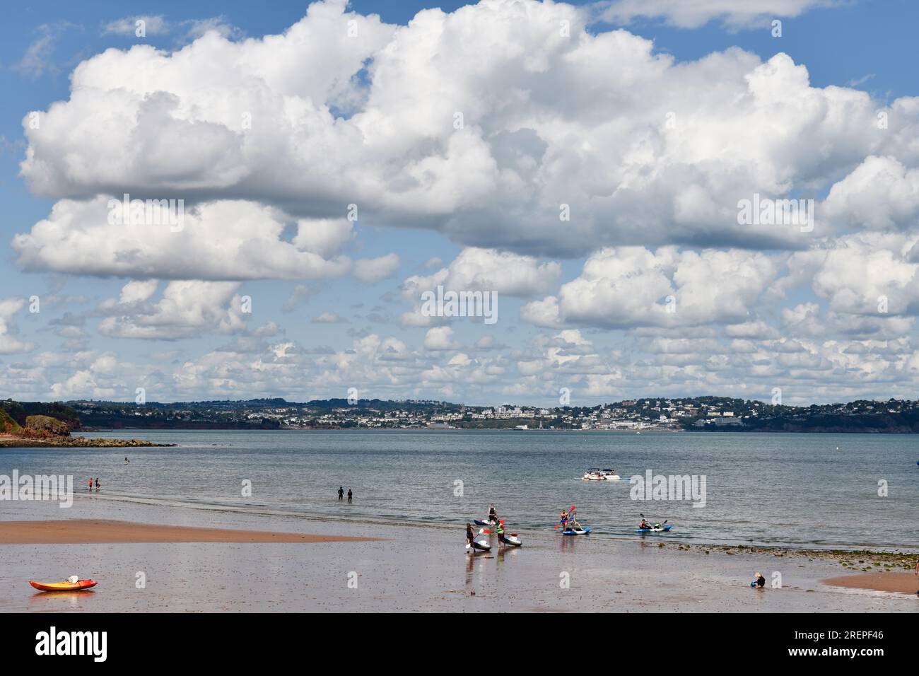 Broadsands Beach in the Summer July Paignton England uk Stock Photo - Alamy