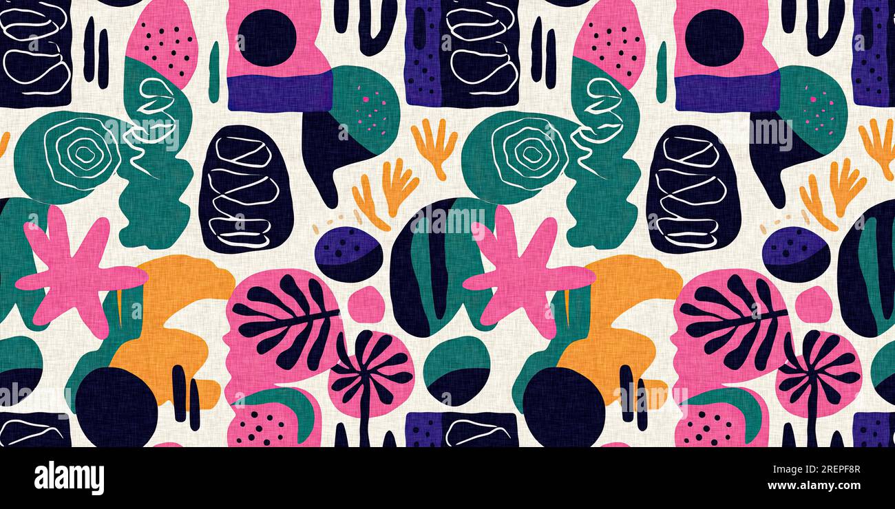 Modern fun pattern clash fabric border print for summer beach textile ...