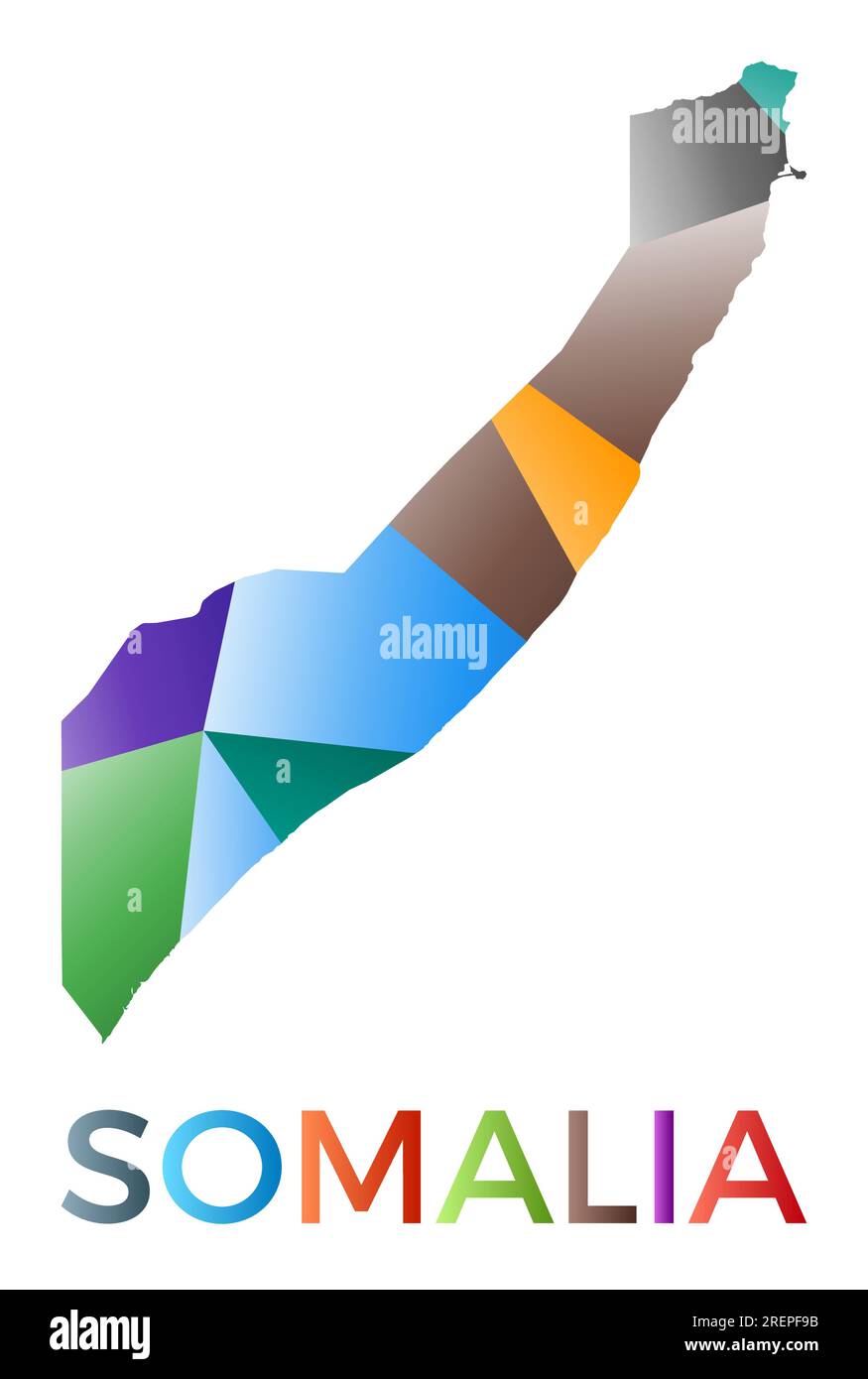 Bright colored Somalia shape. Multicolor geometric style country logo ...