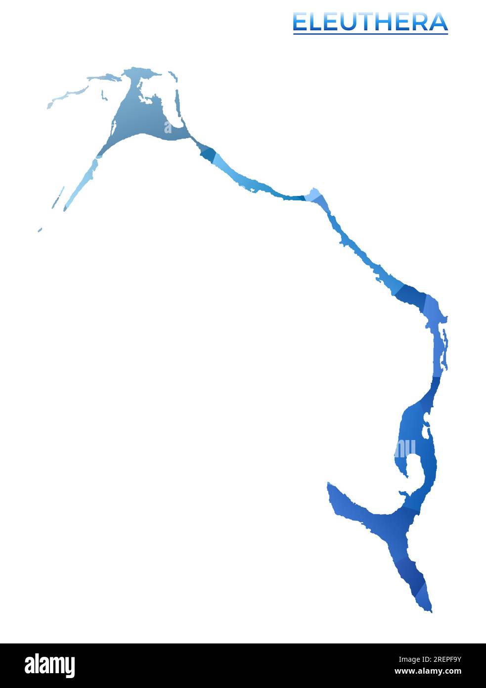 Vector polygonal Eleuthera map. Vibrant geometric island in low poly ...